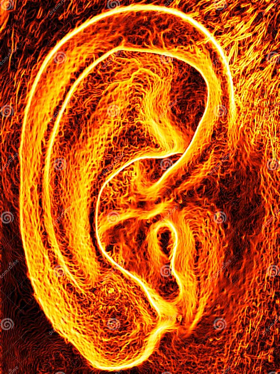 Burning hot human ear stock illustration. Illustration of body - 11256981