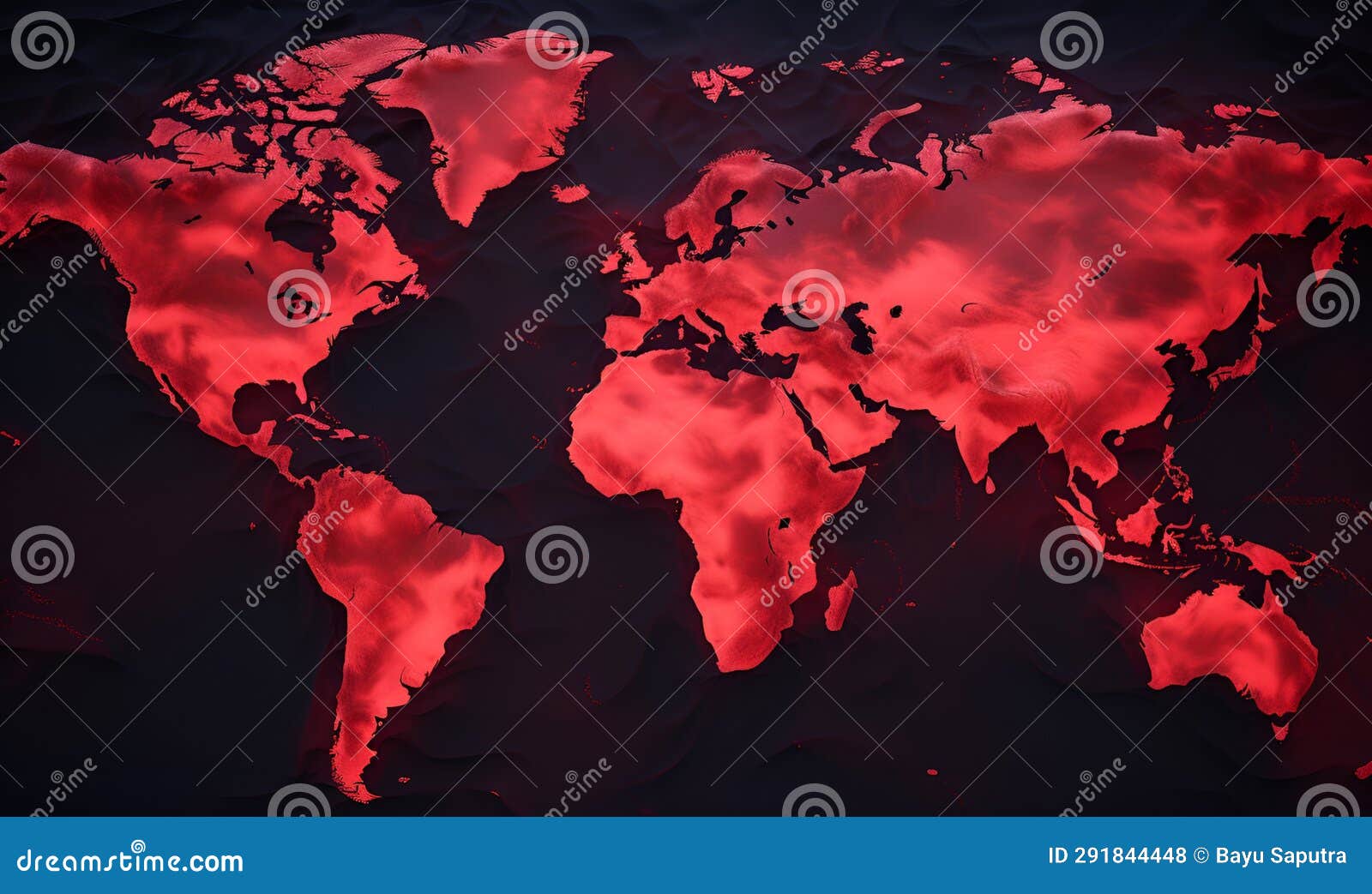 Burning Hot Red World Map, Ai Generative Stock Illustration ...