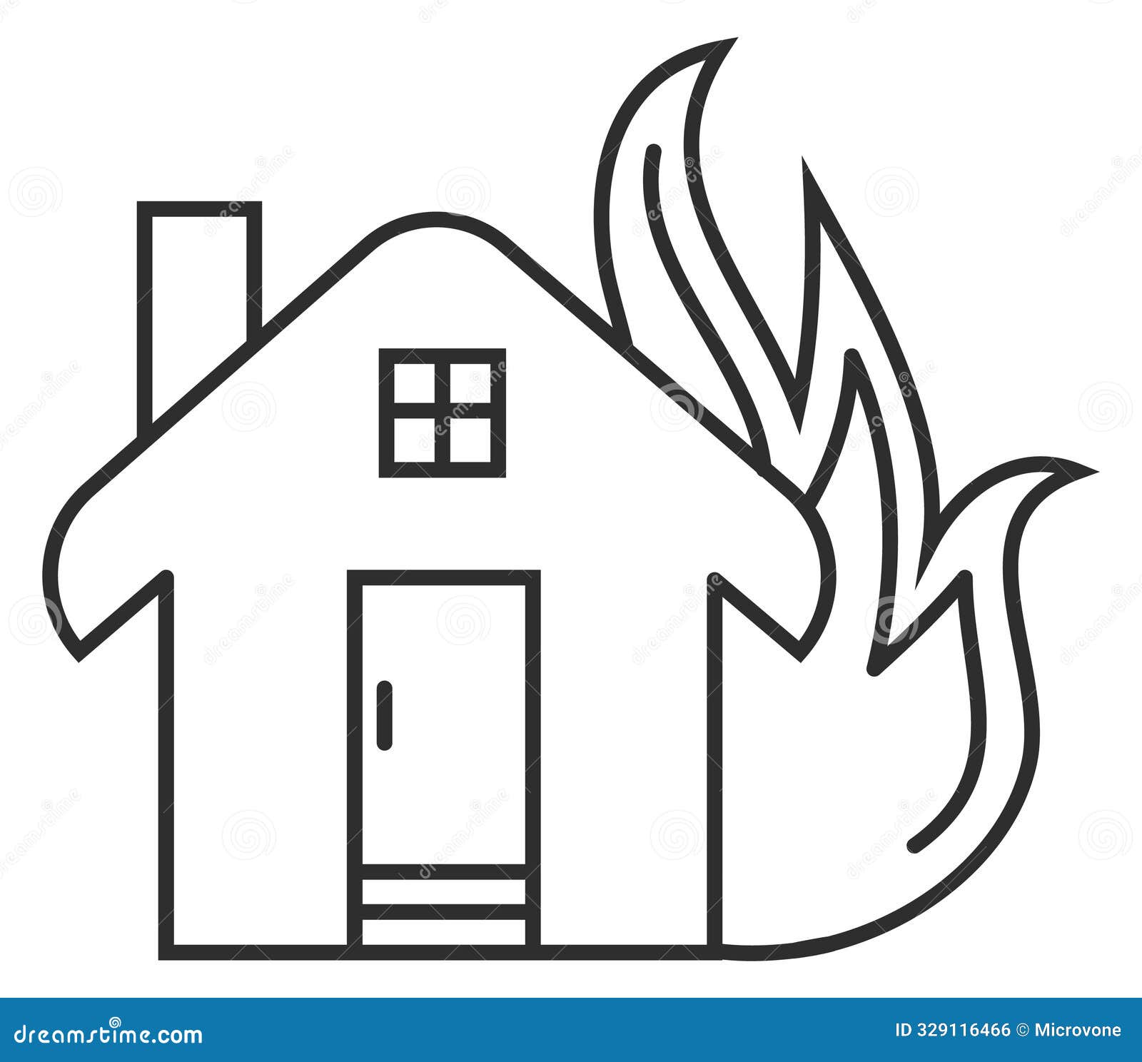 Burning House Loss Concept House Fire Destruction Devastation Loss ...