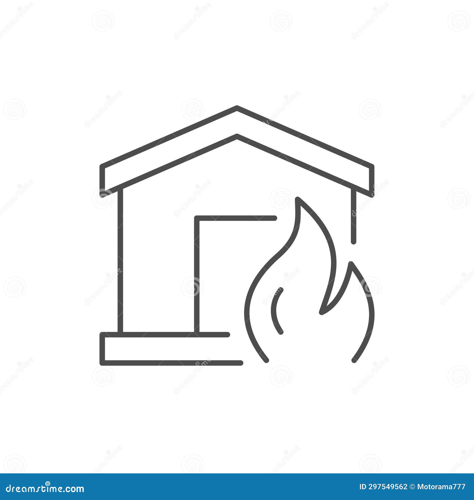 Burning House Line Outline Icon Stock Illustration - Illustration of ...