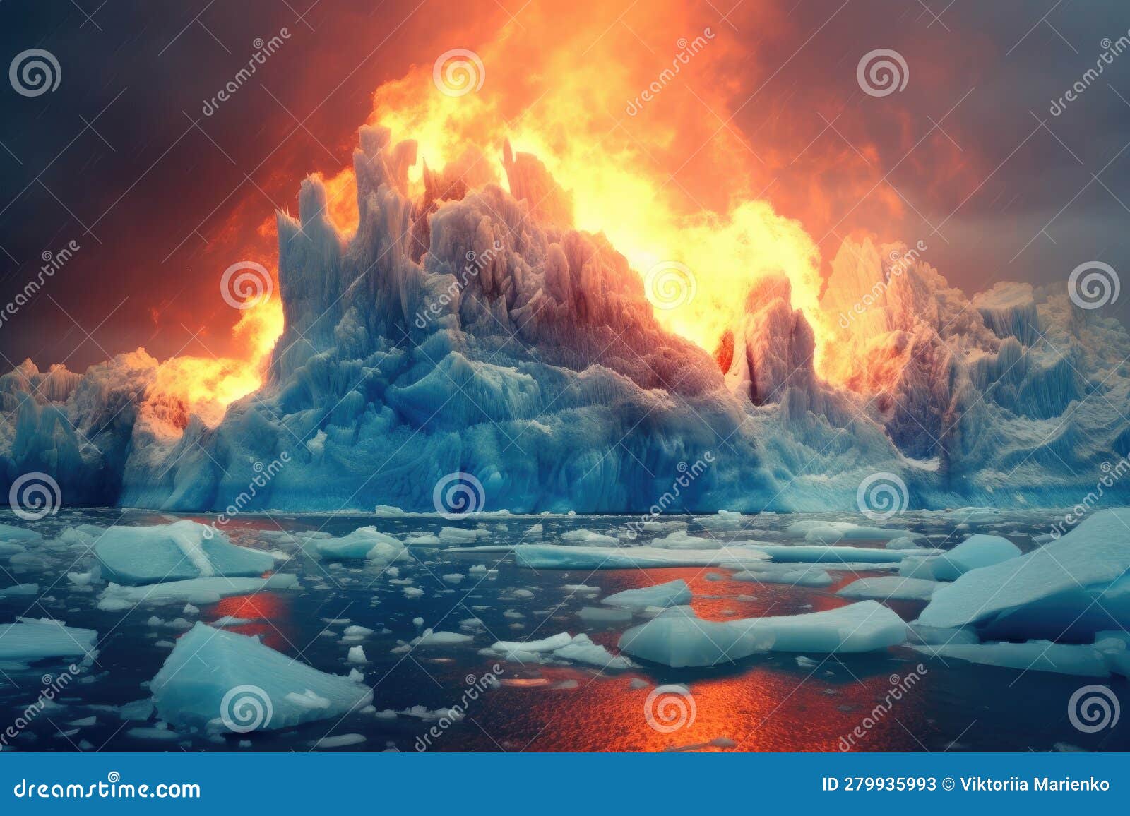 Burning Ice. the Environmental Problem of Global Warming Stock ...
