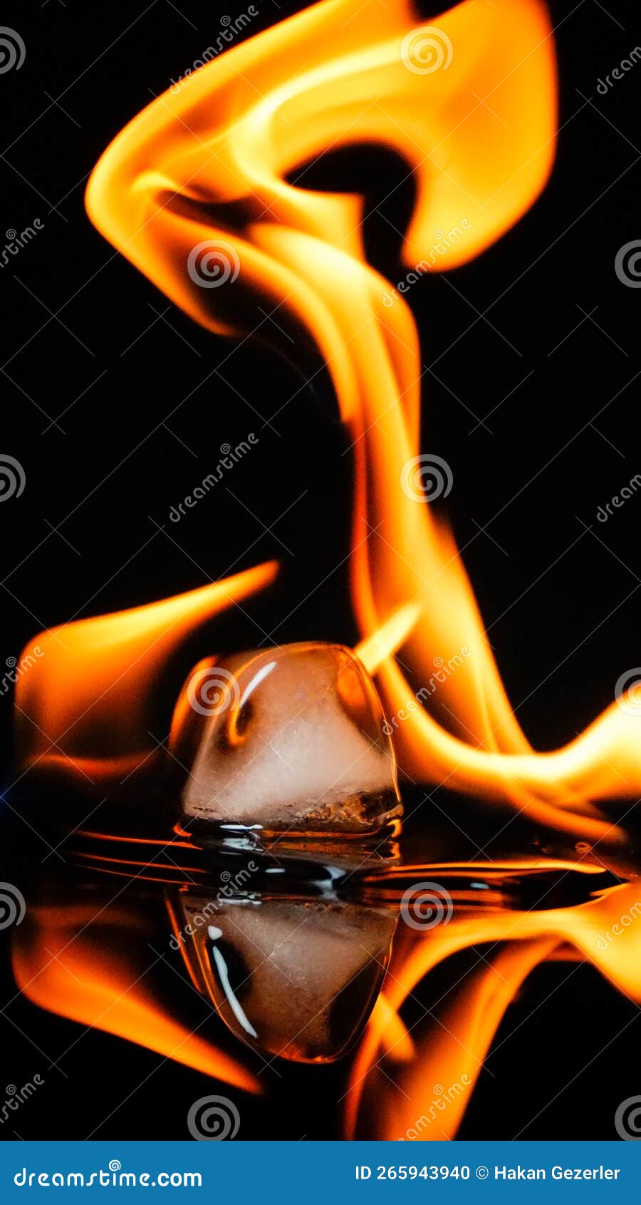 Burning Ice, Flame, Fire, Cold, Contrast, Hot, Red, Yellow, Black Stock ...