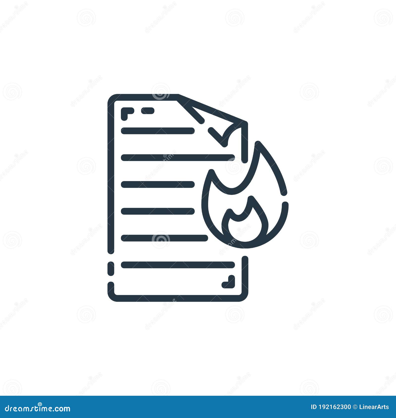 Burning Icon Vector from Documents Concept. Thin Line Illustration of ...