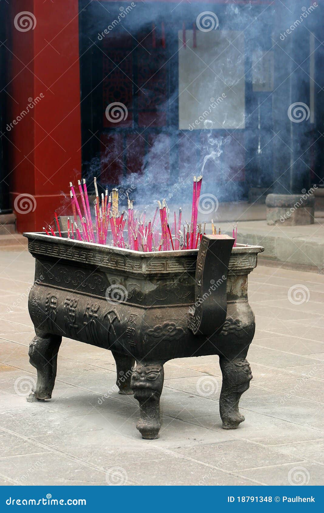Burning Incense in a Chinese Temple Stock Photo - Image of burning ...