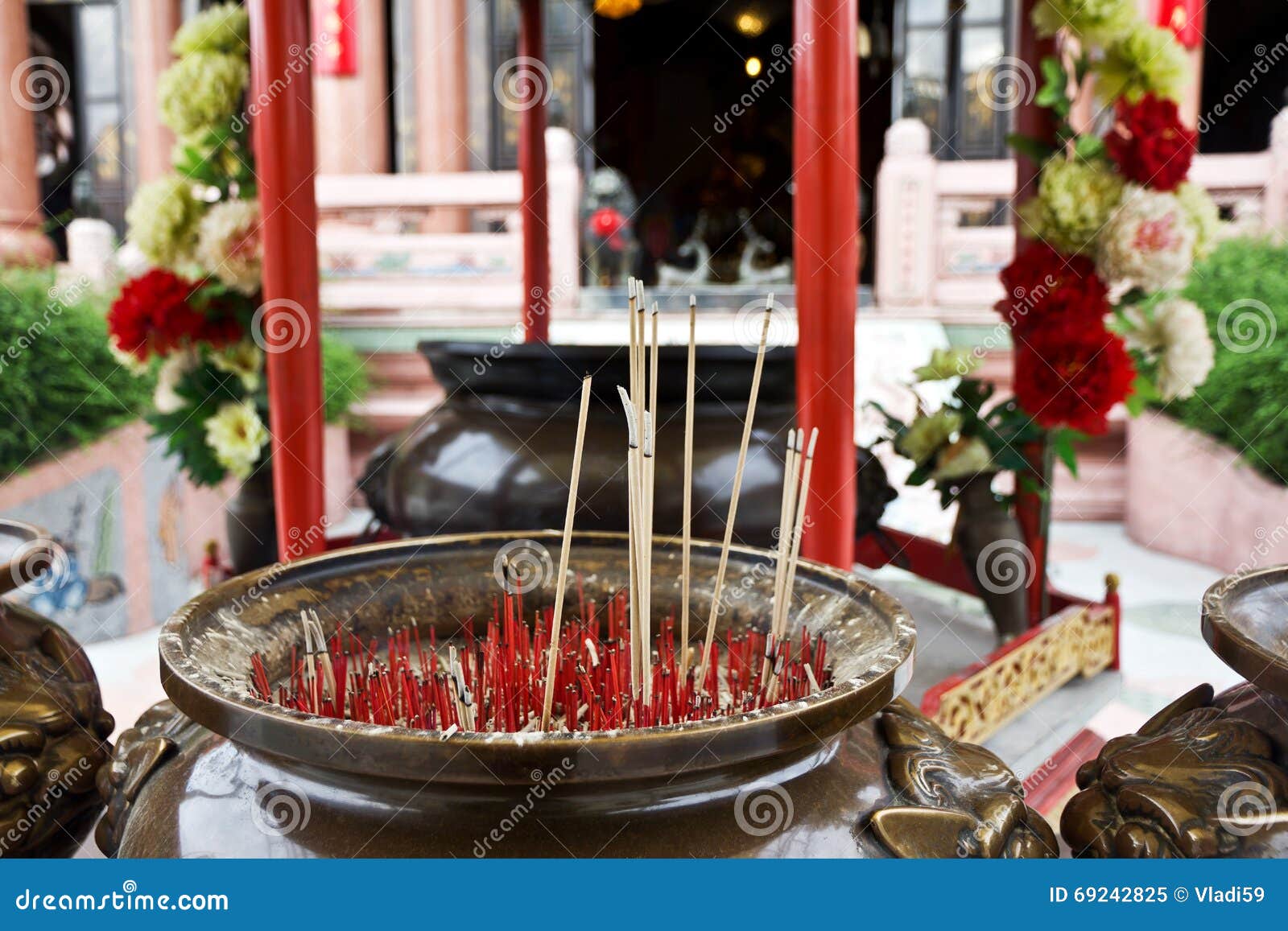 Burning Incense in Chinese Temple Stock Image - Image of opium, pray ...