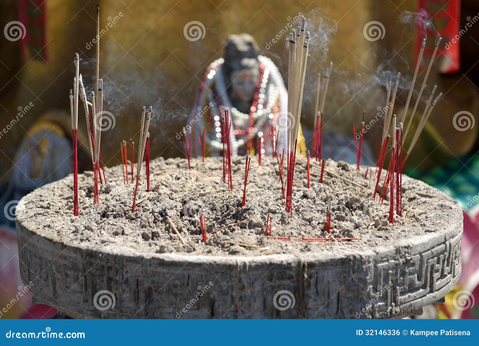Incense Joss Stick Burning Slowly With Fragrant Smell Smoke. People ...