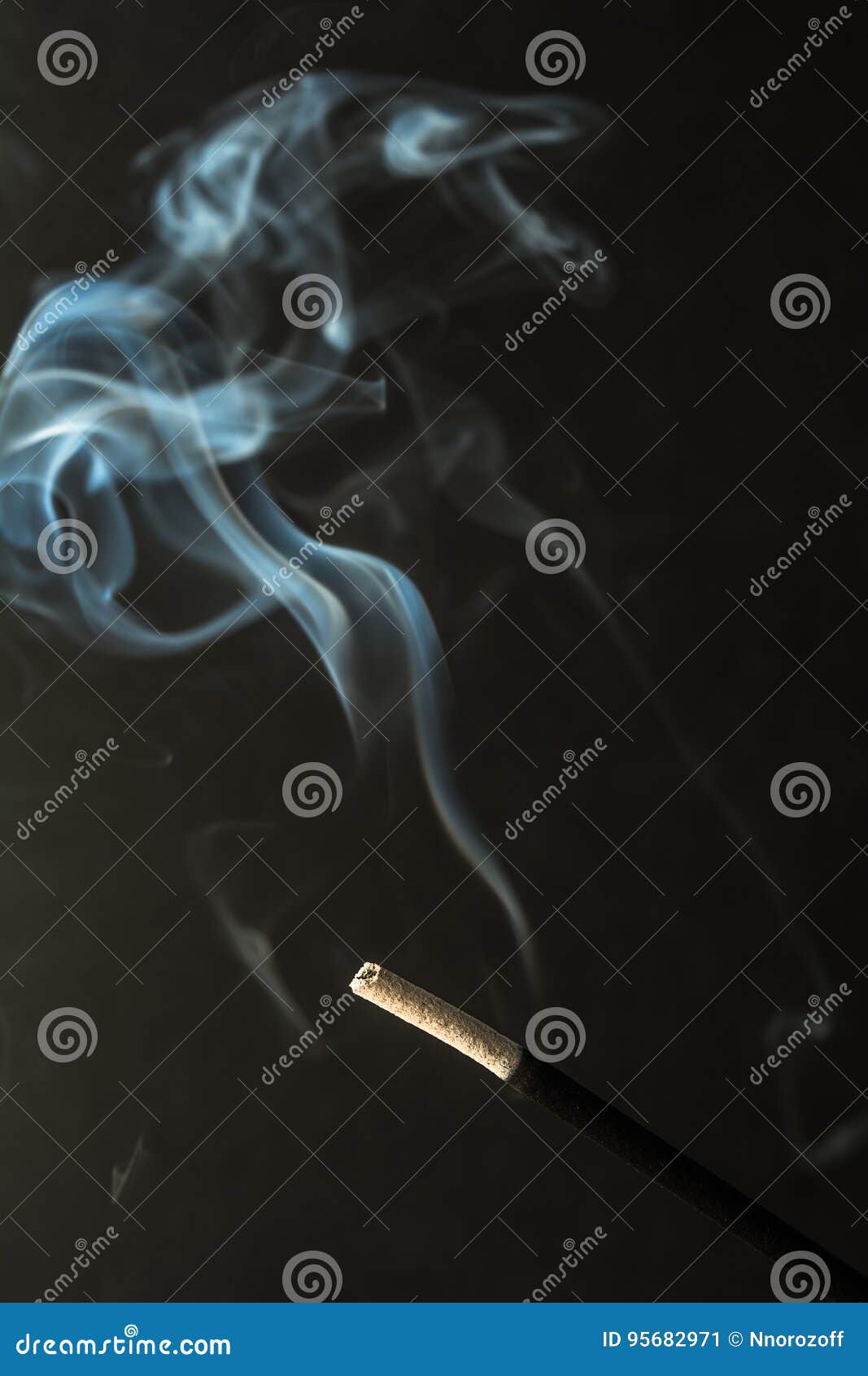 Burning Incense Sticks with Smoke on Dark Background Stock Image ...