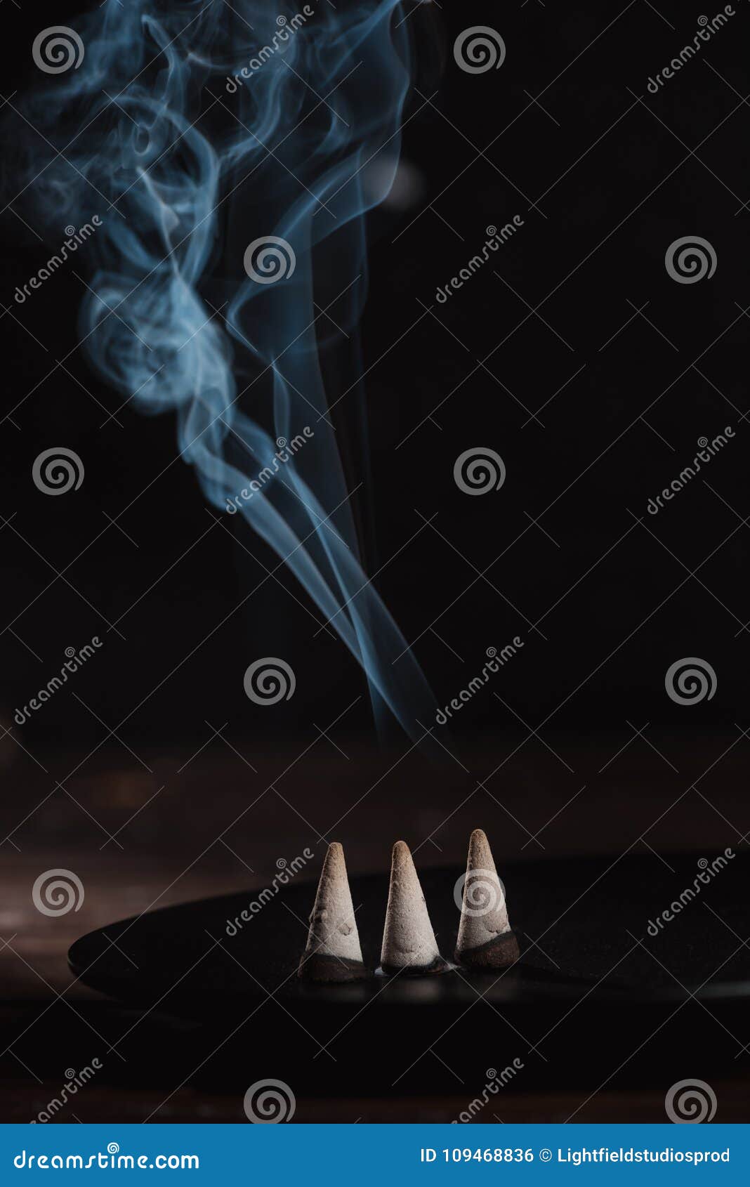 Burning Incense Sticks with Smoke on Table Stock Photo - Image of smoky ...