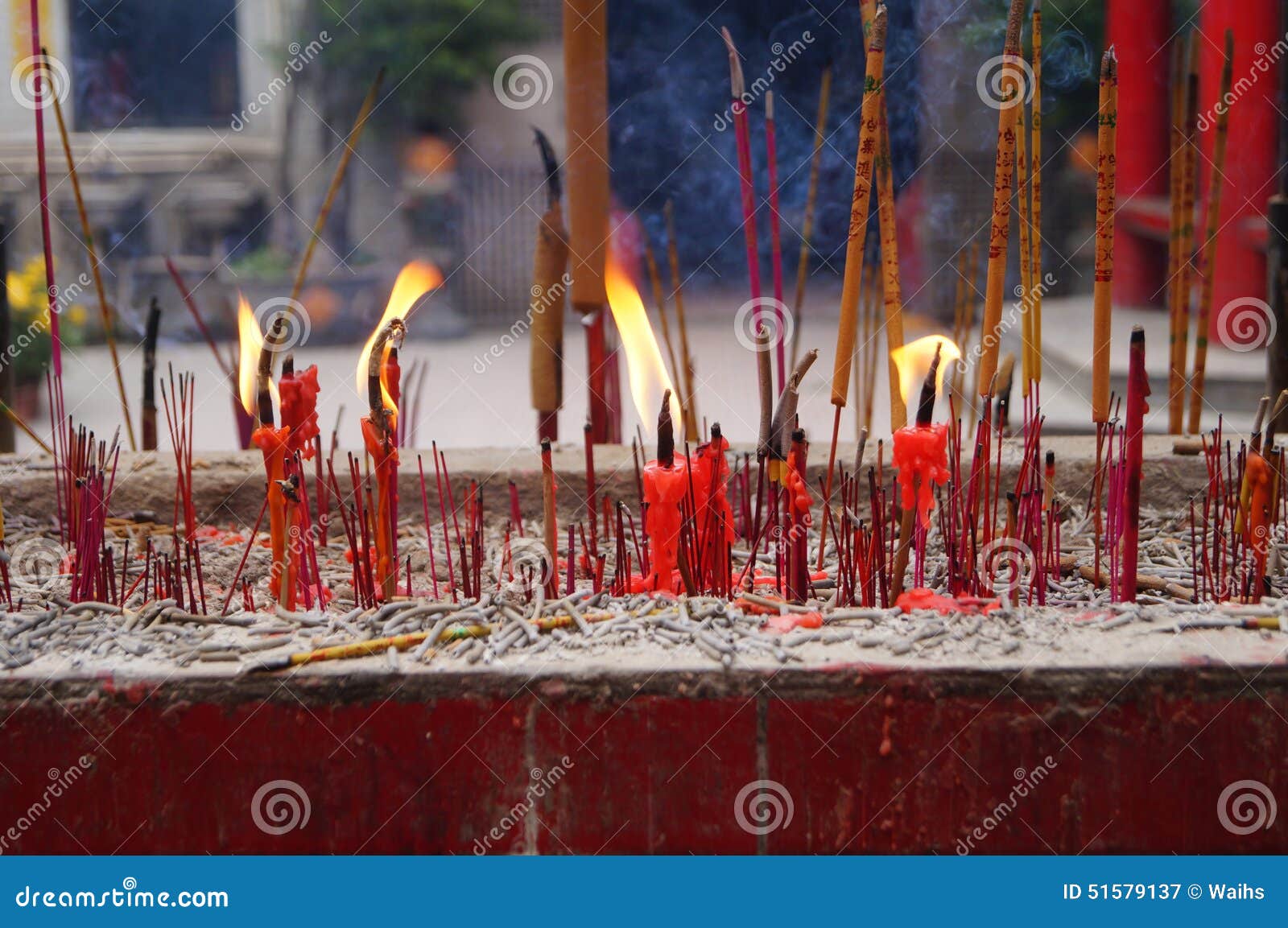 The Burning of Incense in the Temple Stock Image - Image of custom ...