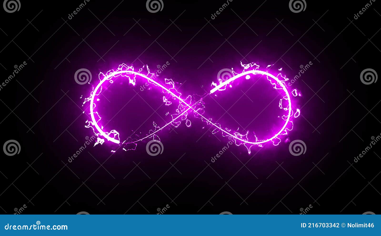 Burning Infinity Sign in Space, Modern Computer Generated 3D Render ...