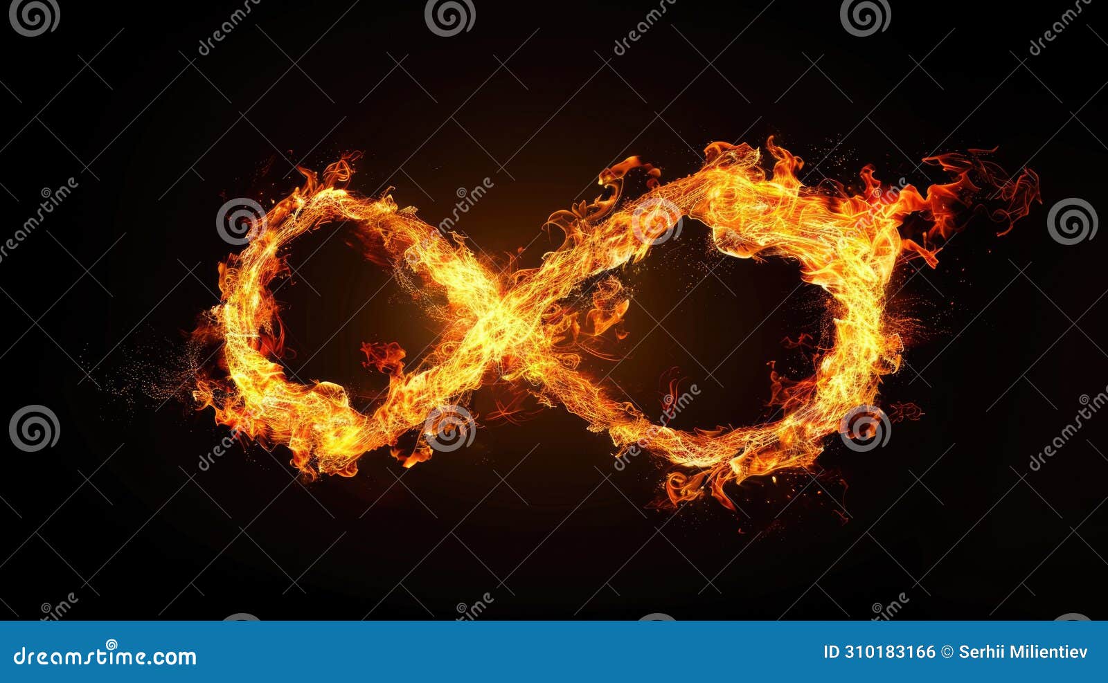 Burning Infinity Symbol. Eternity Sign on Fire. Isolated on Black ...