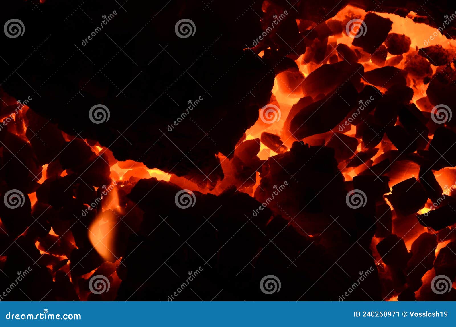 Burning and Inflaming Pieces of Anthracite Coal. Stock Image - Image of ...