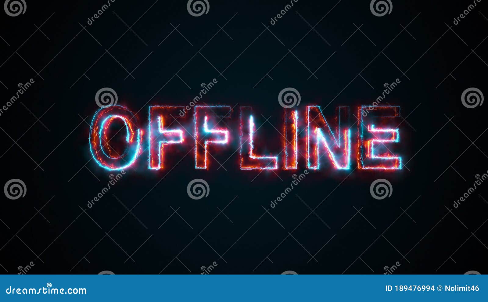 Word OFFLINE With Power Button. Vector Zentangle Object For Decoration ...