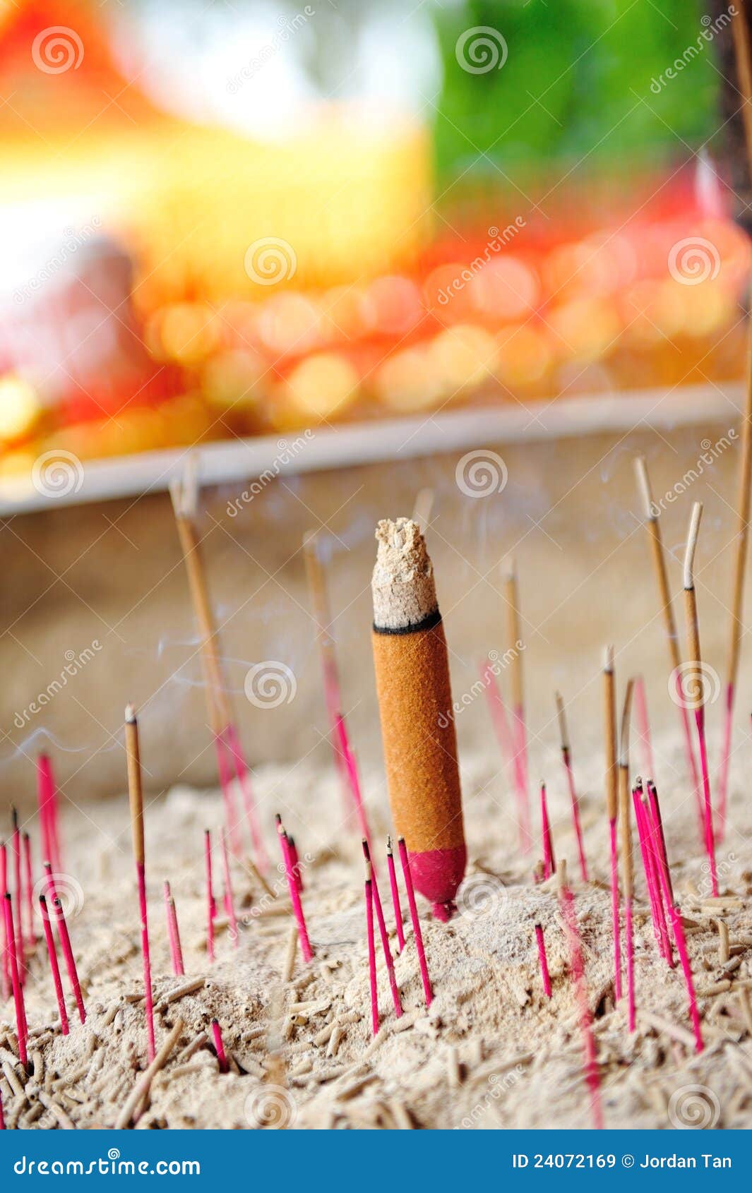Burning joss sticks stock image. Image of smoke, religion - 24072169