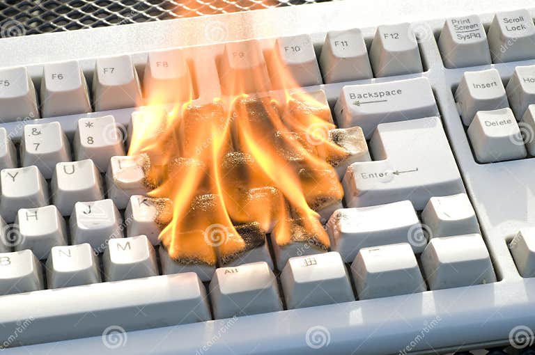 Burning Keyboard stock photo. Image of metal, communication - 27690824