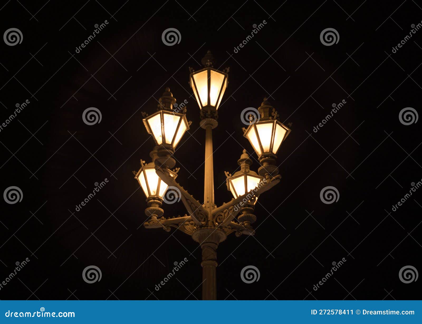Burning Lantern in the Night Stock Image - Image of streetlight ...