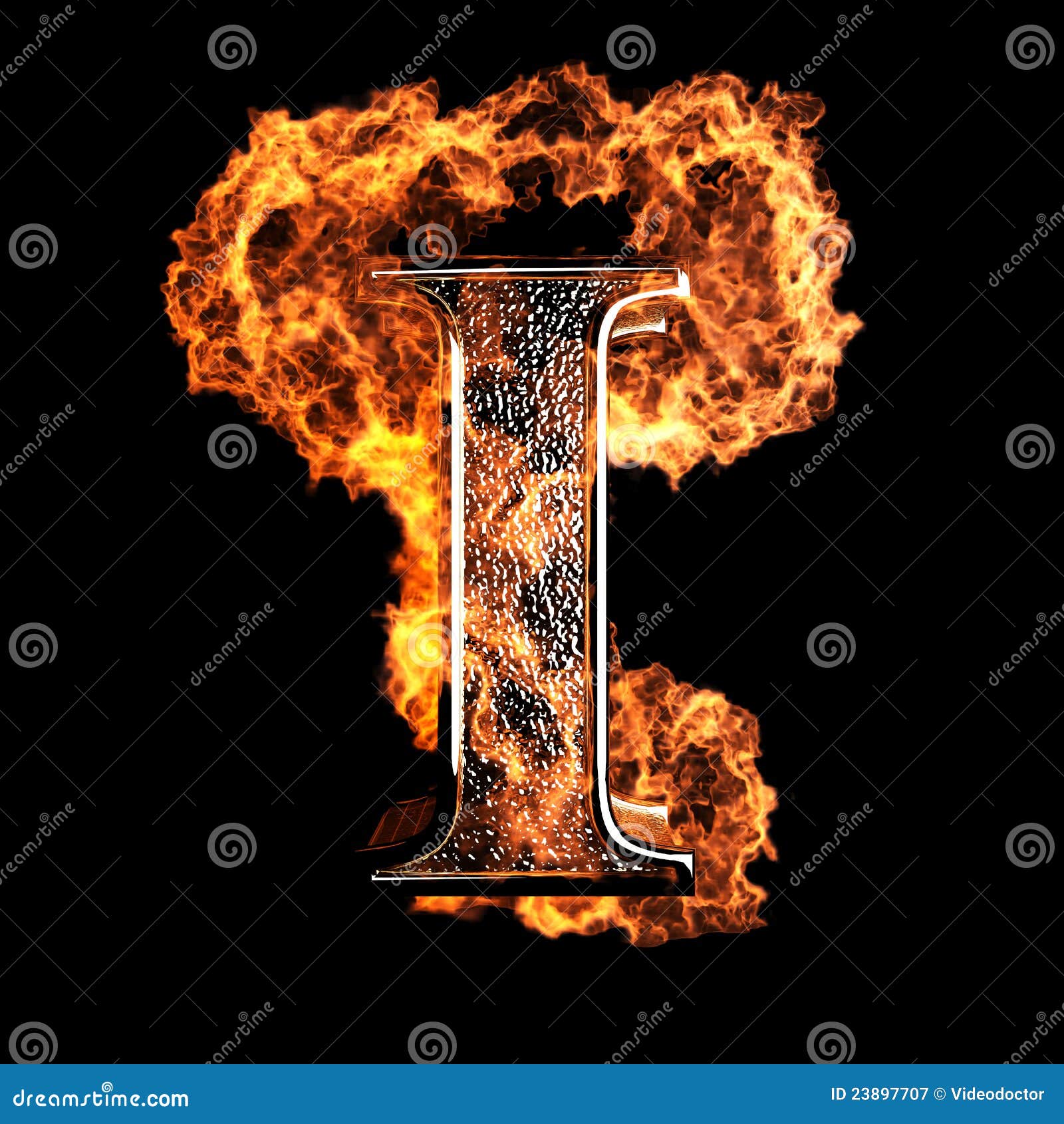 Burning Letter R In The Style Of Fire, Isolated On Black Background ...