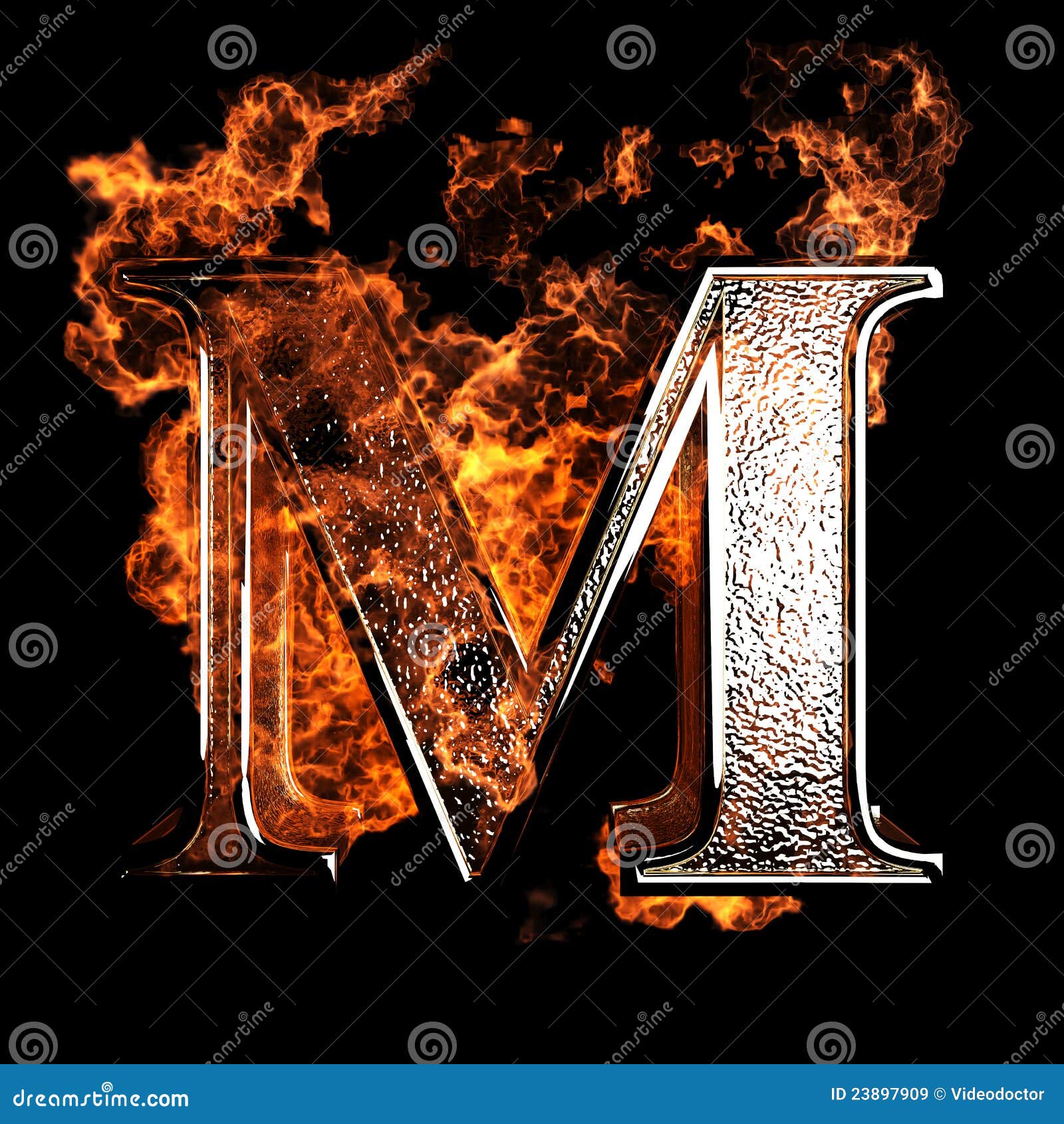 Burning Letter stock illustration. Illustration of polished - 23897909