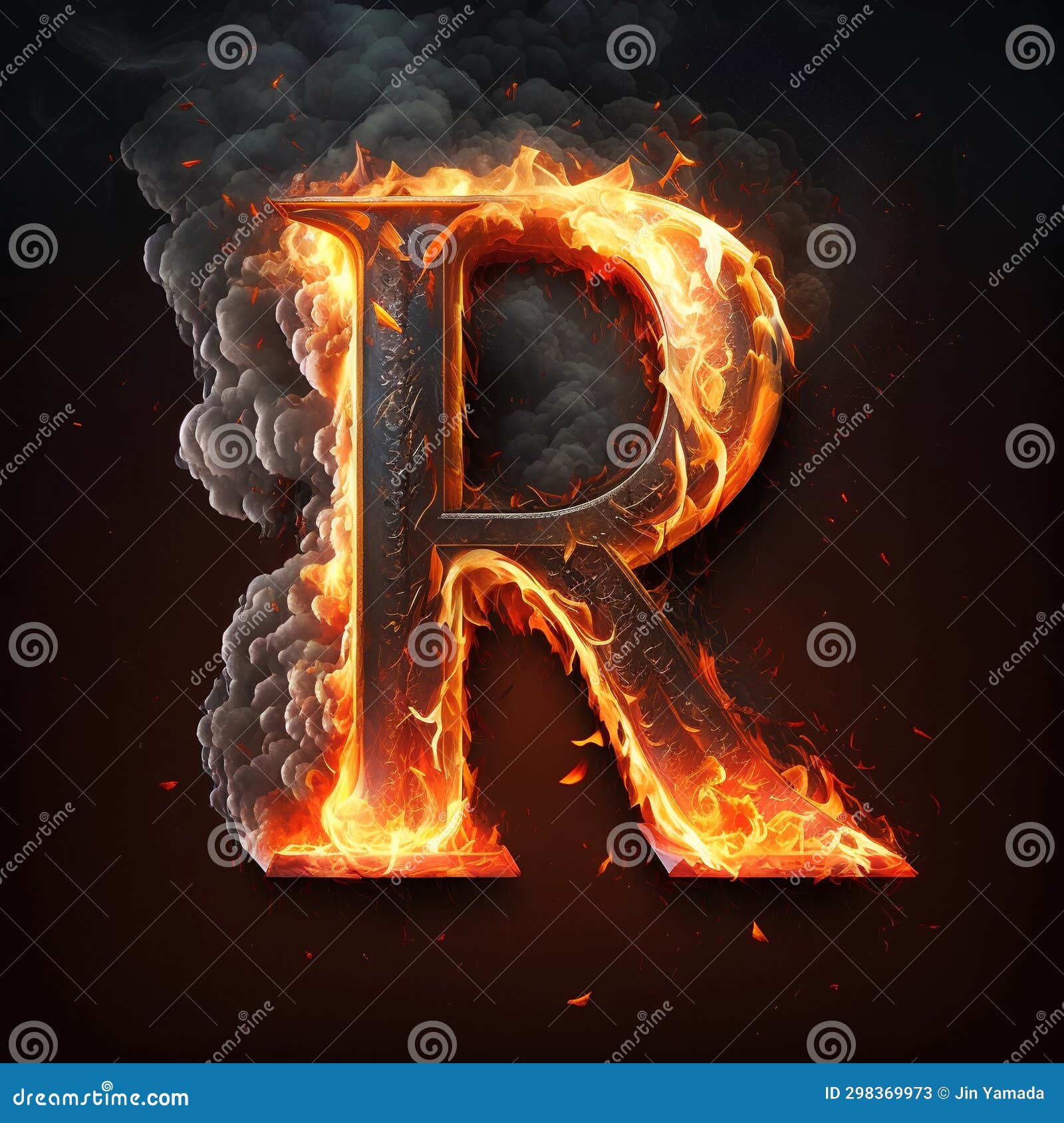 Burning Letter R with Smoke and Fire - 3d Made in Vector Stock ...