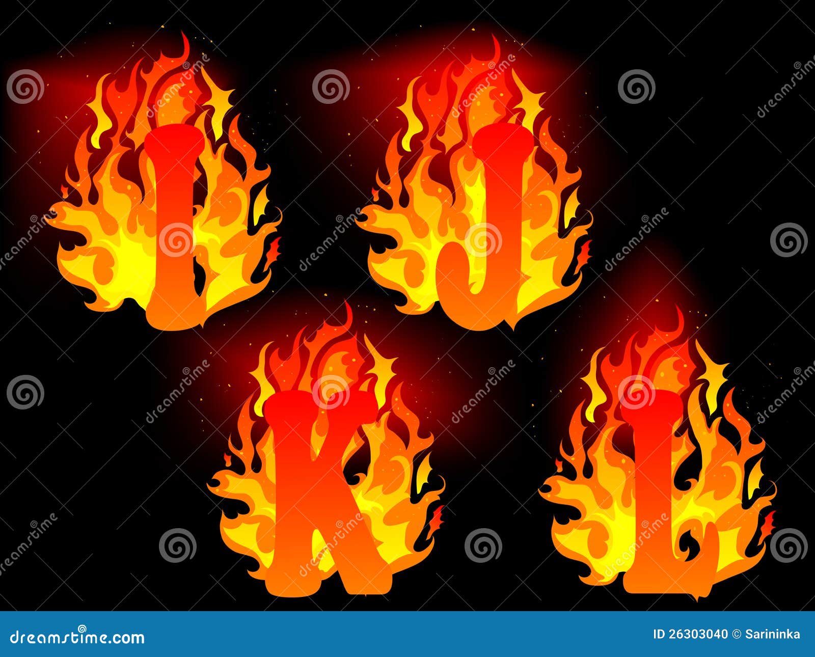 Burning letters stock vector. Illustration of igniter - 26303040