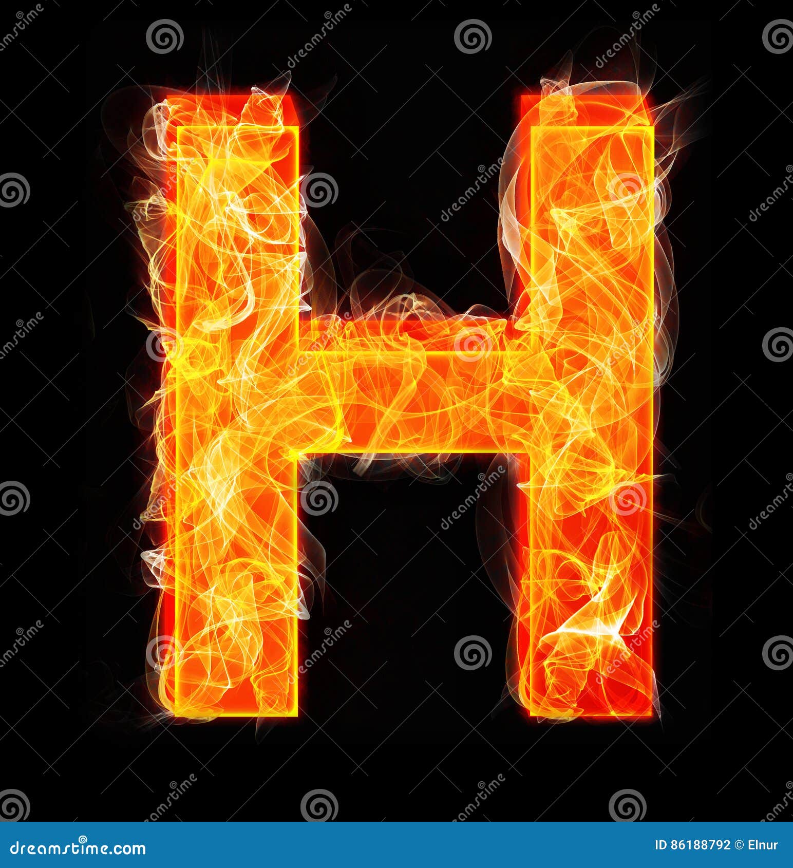 Burning Letters In Order. Flaming Alphabets Set With Fire Flames And ...