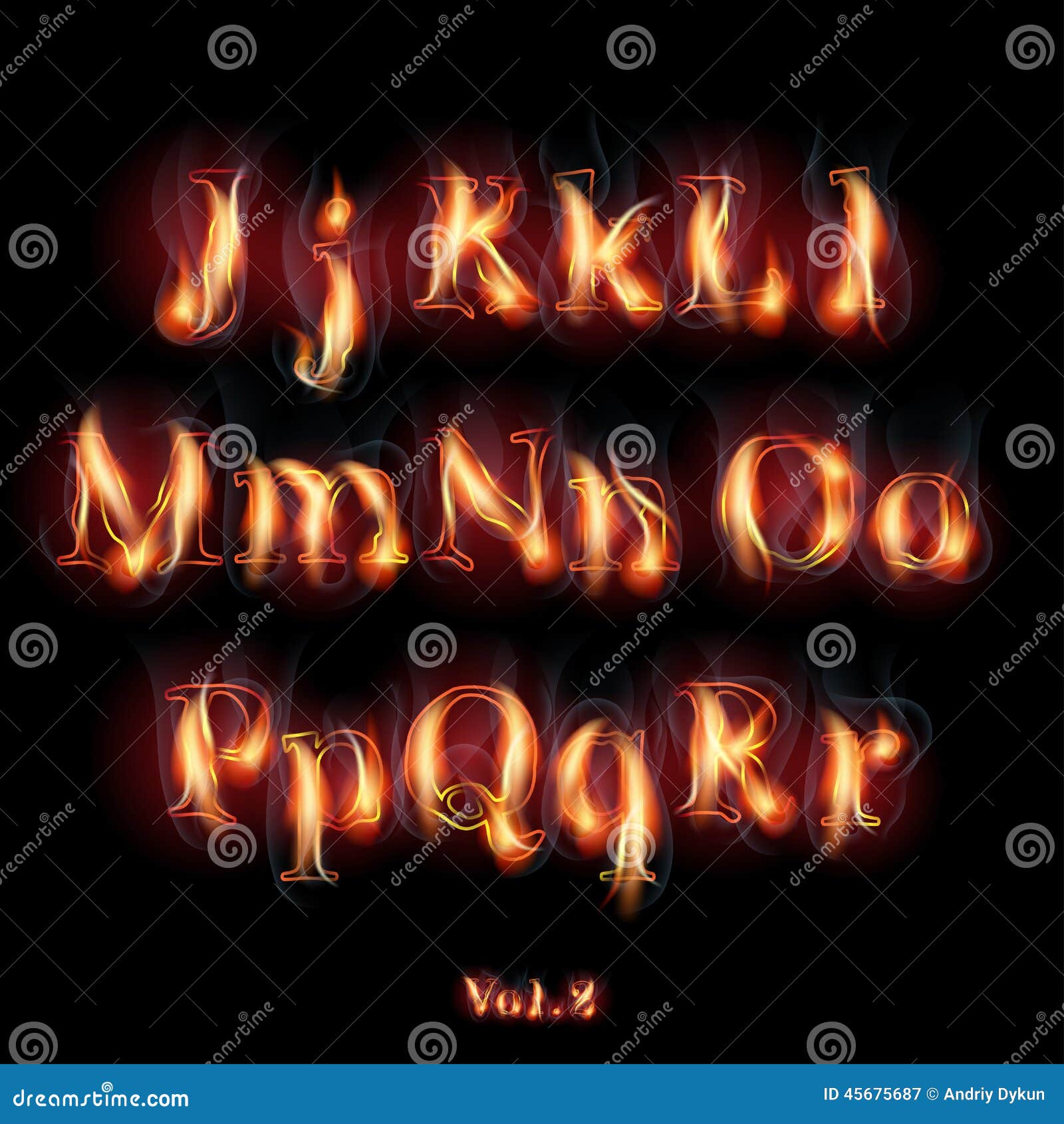 Burning Letters stock vector. Illustration of abstract - 45675687