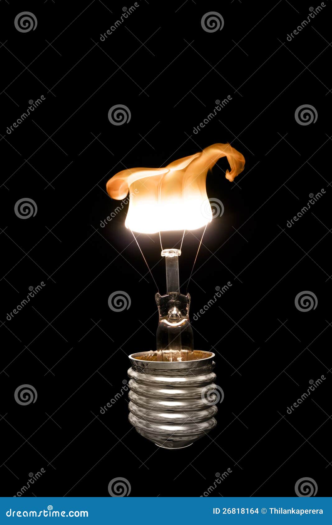 Burning Light Bulb stock illustration. Illustration of fire - 26818164