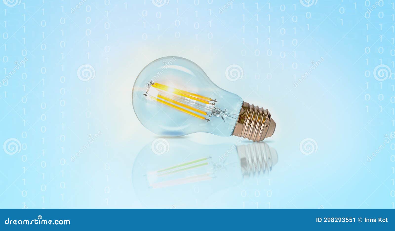 Burning Light Bulb on a Blue Background with Diagrams and Figures ...