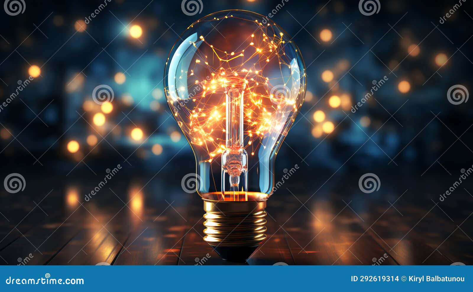 A Burning Light Bulb with a Coiled Filament. Modern Technology Stock ...