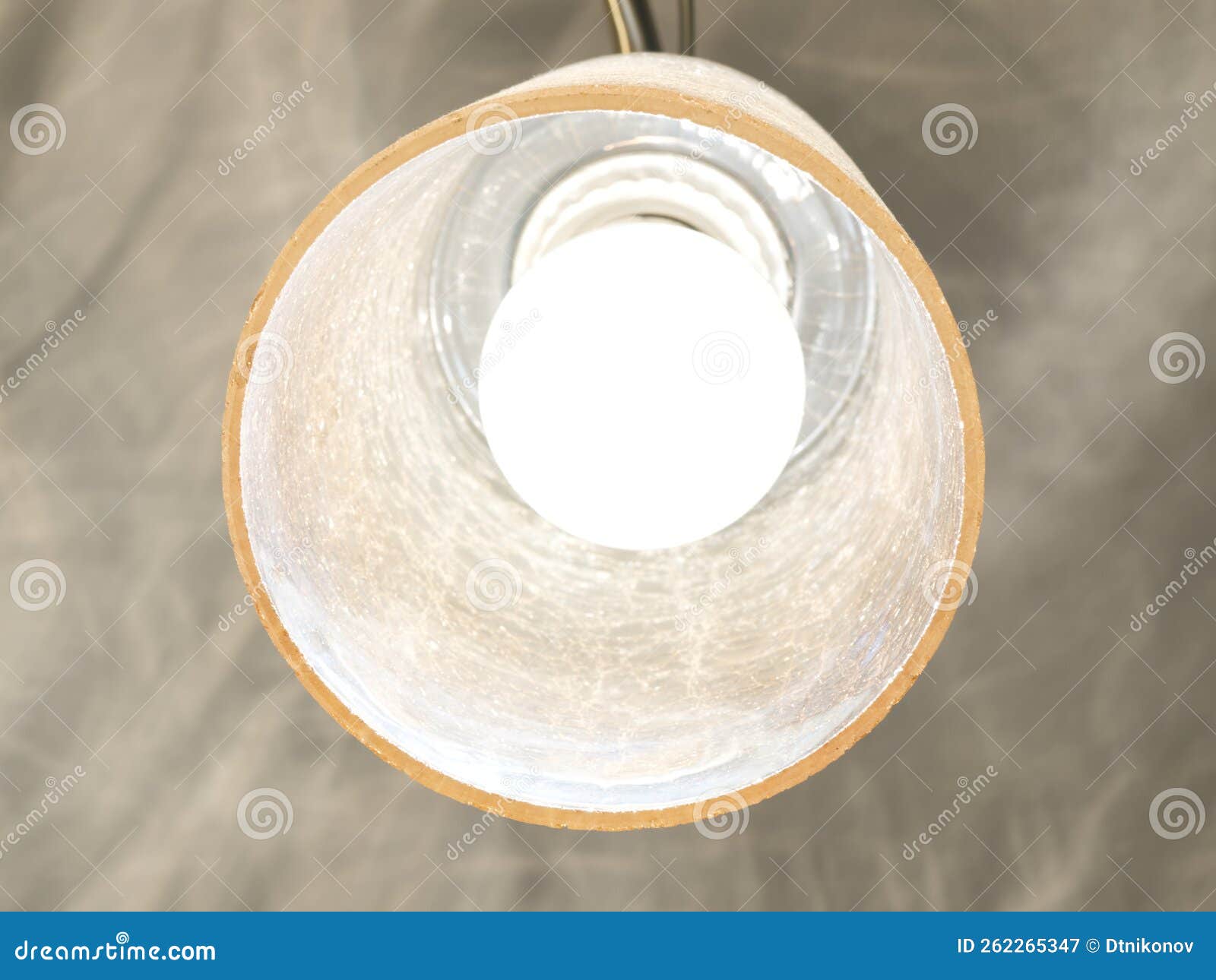A Burning Light Bulb in the Lamp Closeup. Bottom View Stock Image ...