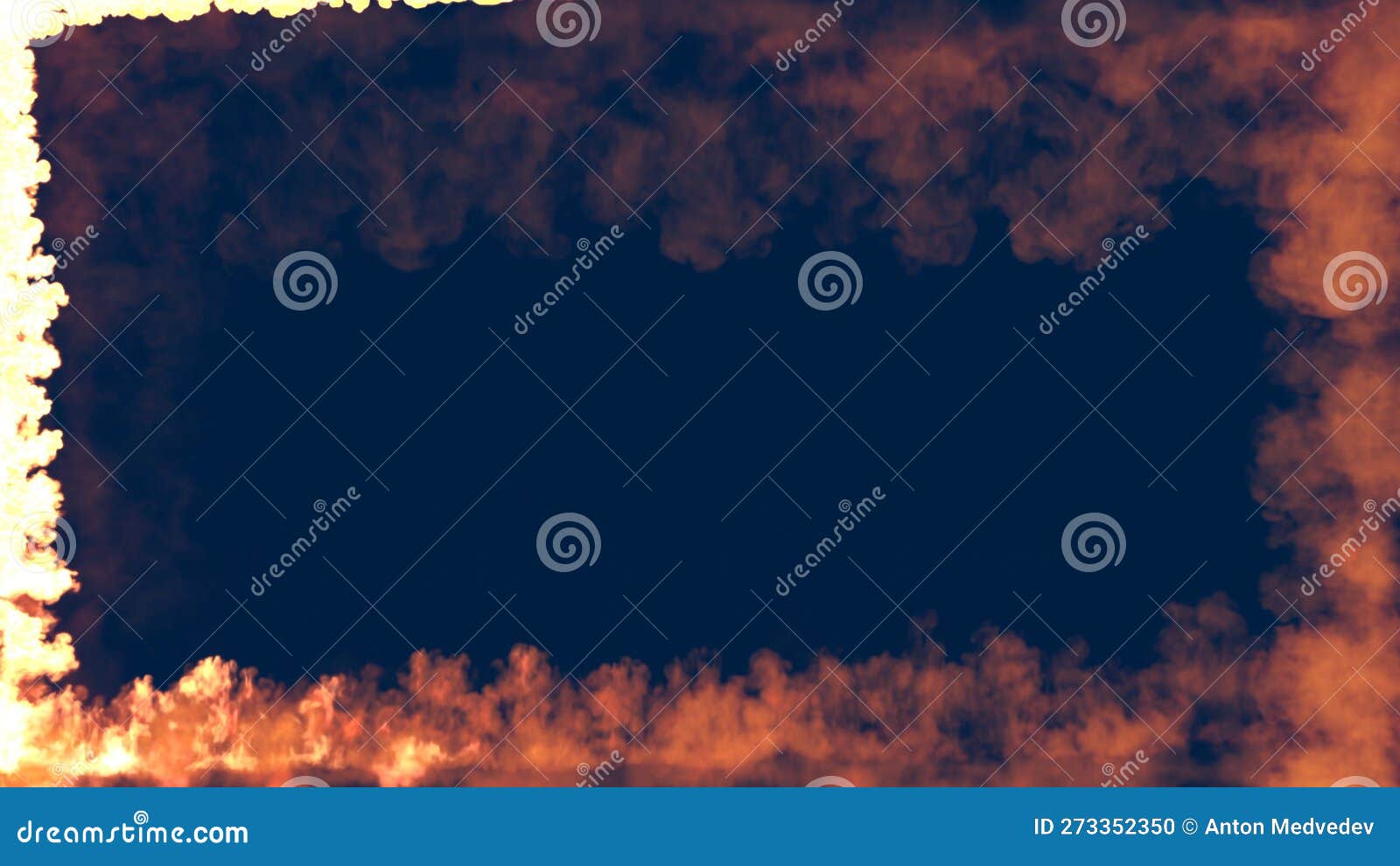 Burning Lines of Fire Frame on Blue Chromakey, Isolated - Object 3D ...