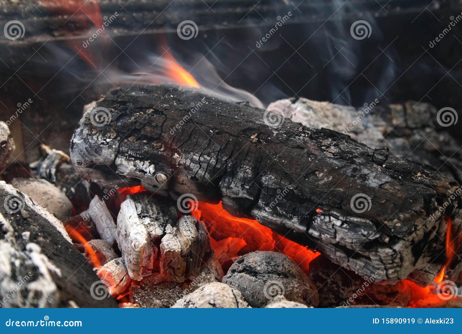 Burning log stock image. Image of grill, lumber, glowing - 15890919