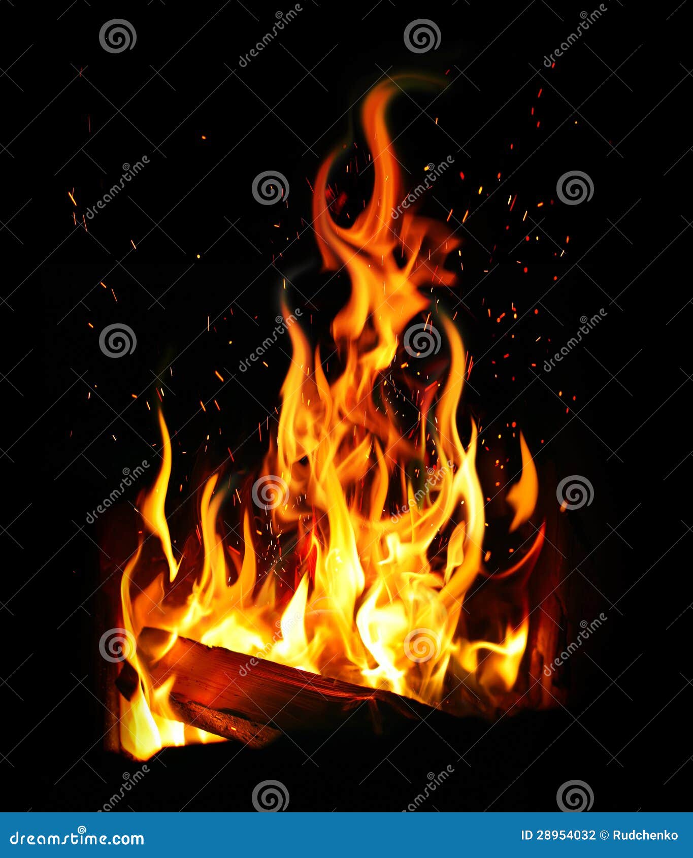 Burning log and fire stock photo. Image of balefire, bonfire - 28954032