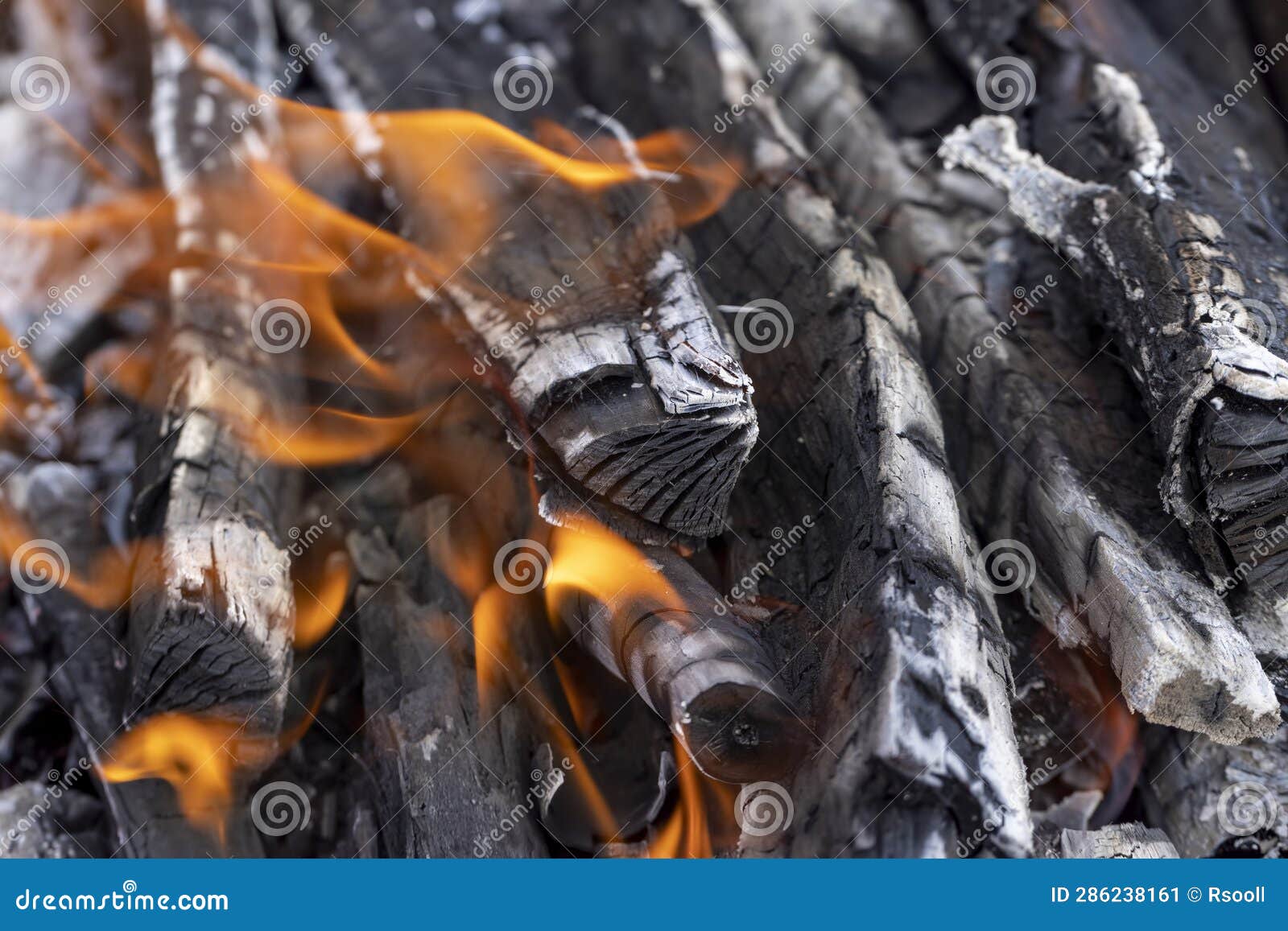 Burning Logs and Boards in the Fire Stock Image - Image of fire ...