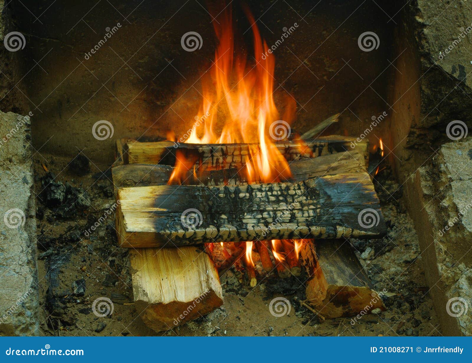 Burning Logs in a Campfire. Stock Image - Image of fiery, outdoors ...