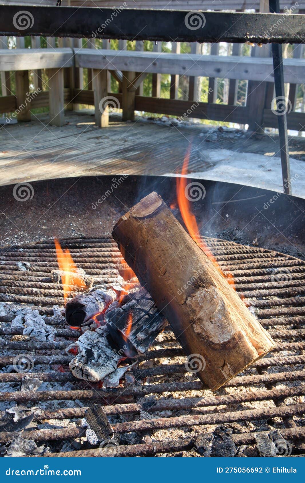 Burning Logs in a Camping Site Campfire Stock Photo - Image of fire ...