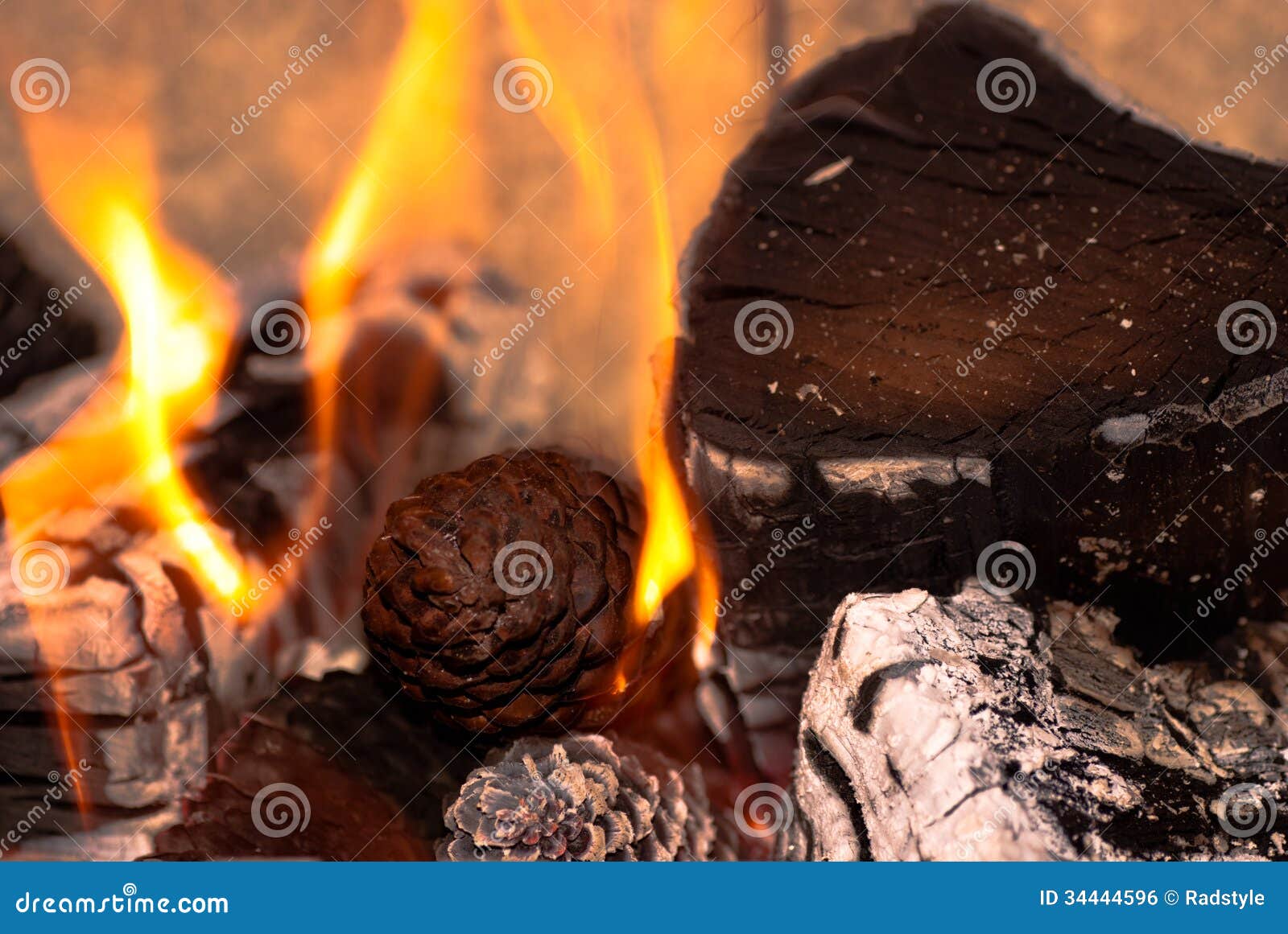 Burning Logs stock photo. Image of flames, firewood, glow - 34444596