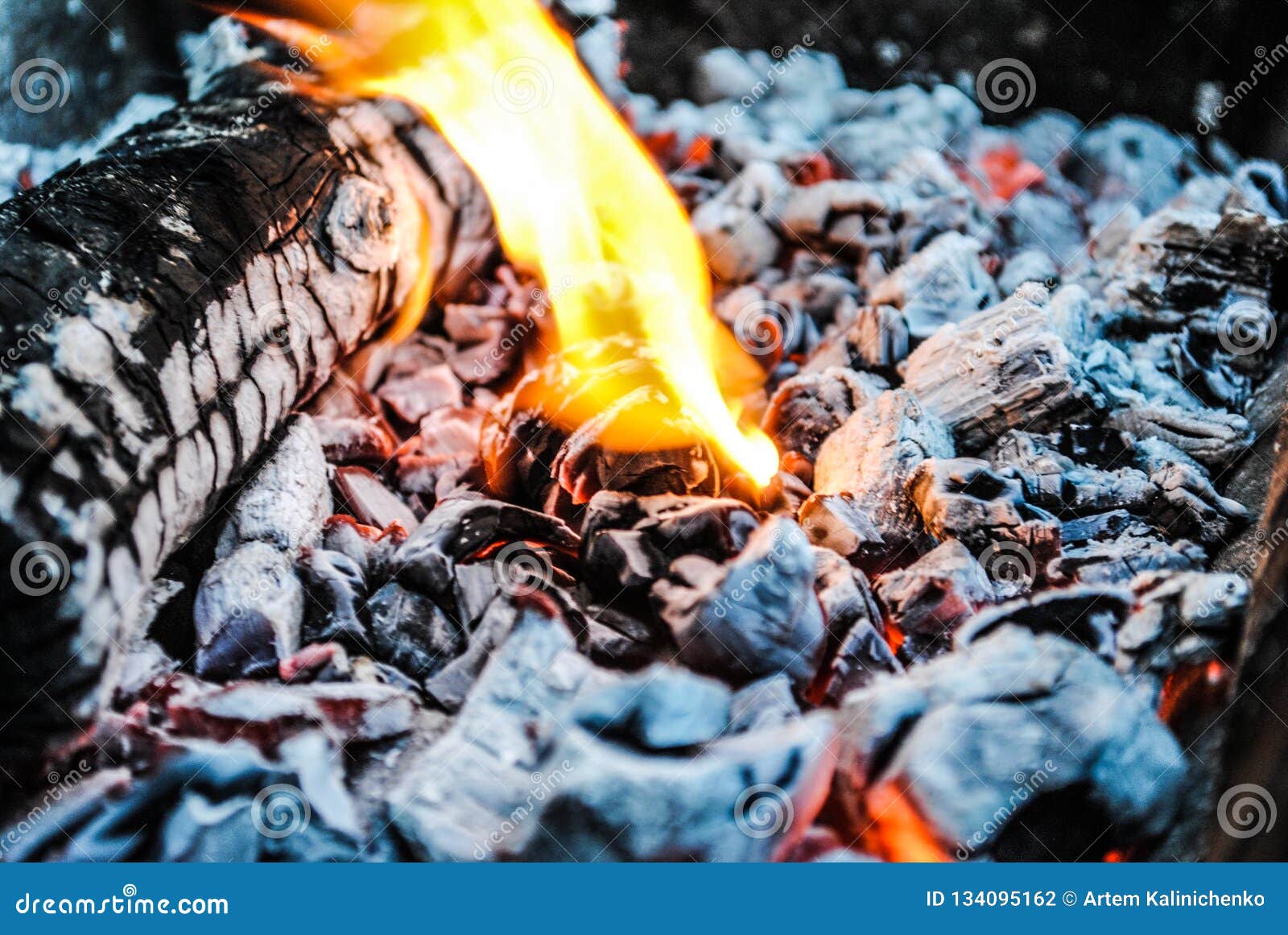 Burning Logs and Embers in the Fire Stock Photo - Image of beautiful ...