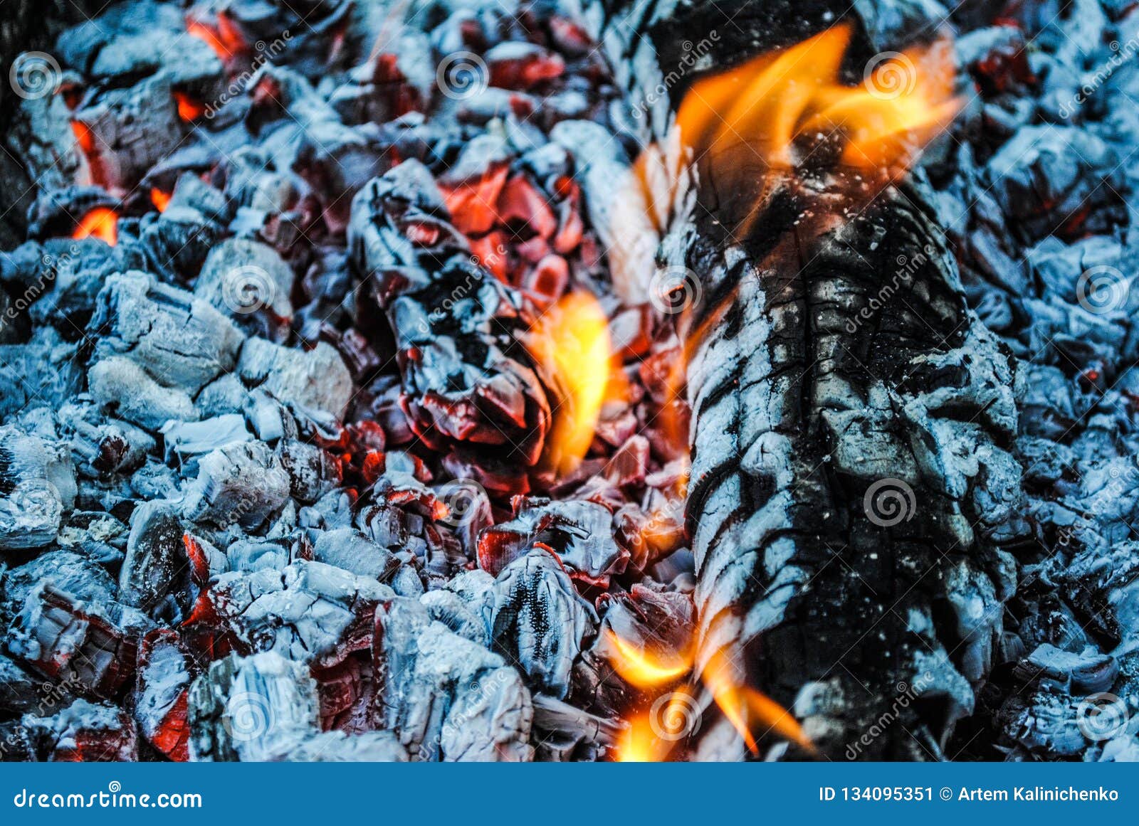 Burning Logs and Embers in the Fire Stock Image - Image of beautiful ...