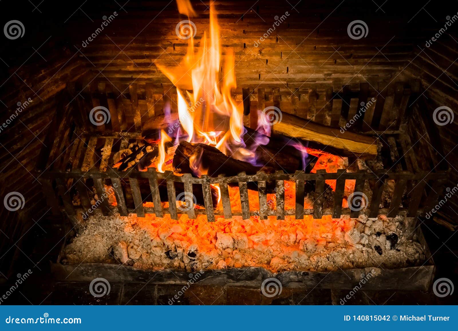 Burning Logs in a Winter Fireplace Stock Photo - Image of friendship ...