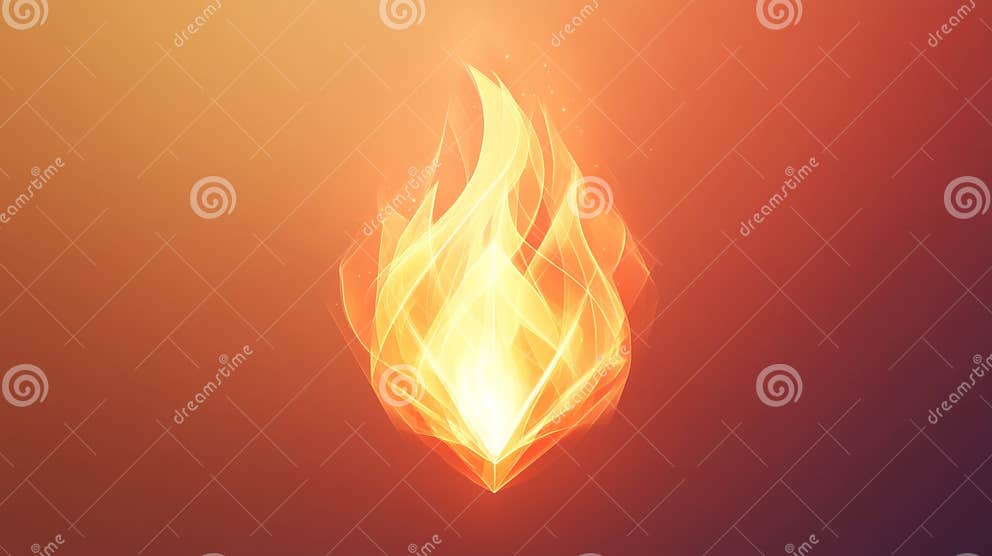 Burning Low Poly Flame Glowing on Gradient Background Stock Image ...