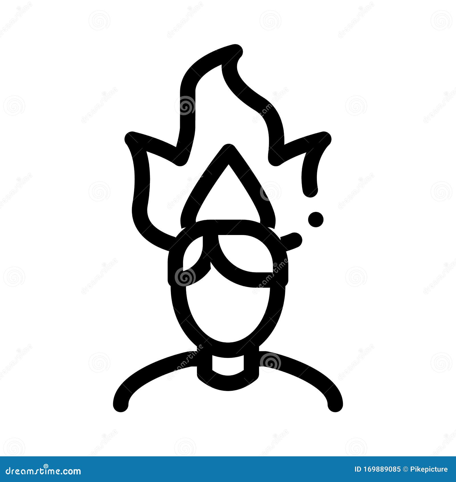 Burning Man Head Icon Vector Outline Illustration Stock Vector Illustration Of Depression