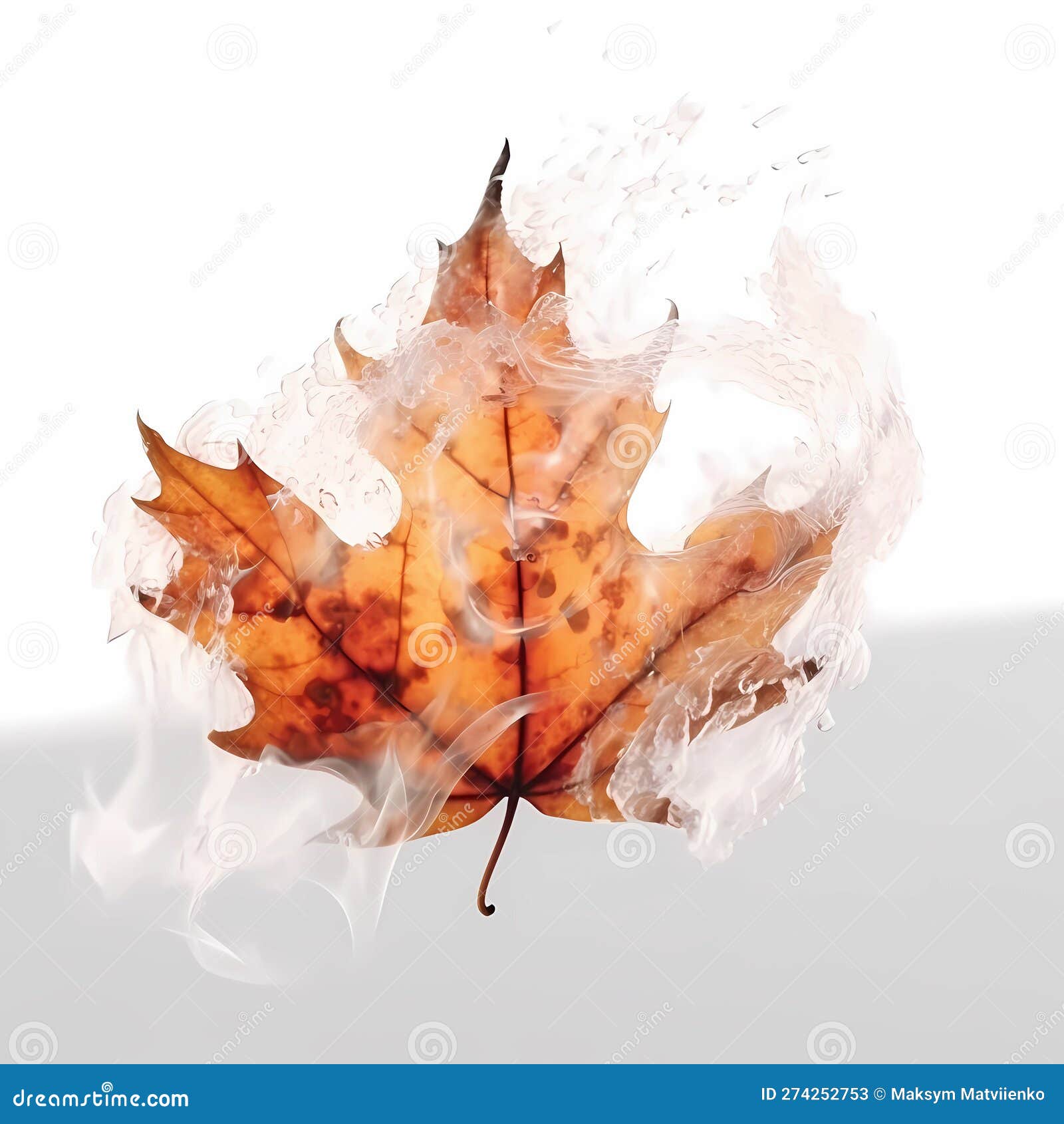 Burning Maple Leaf in the Wind Stock Illustration - Illustration of ...