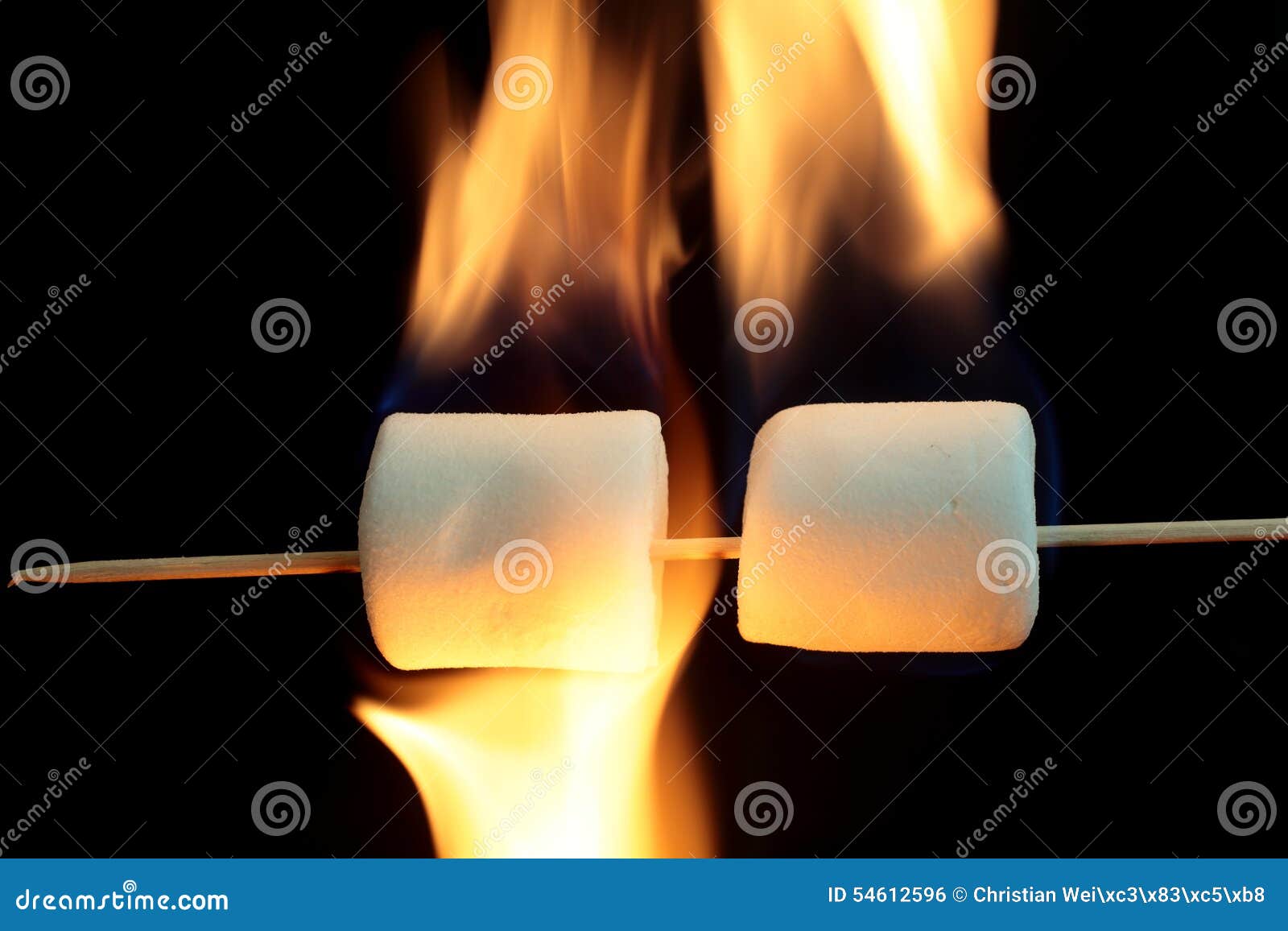 Burning Marshmallow stock photo. Image of marshmallow - 54612596