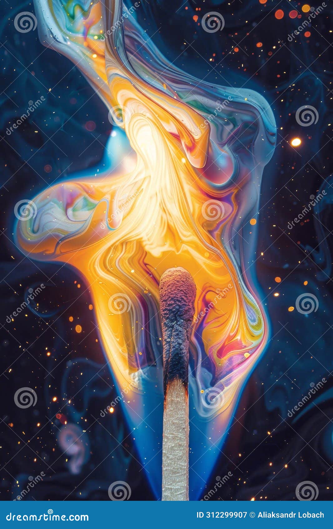 A Burning Match on a Black Background . Illustration Stock Illustration ...