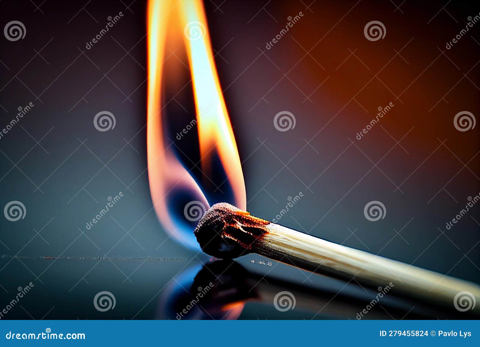 Burning Match Close-up. AI Generated Stock Illustration - Illustration ...