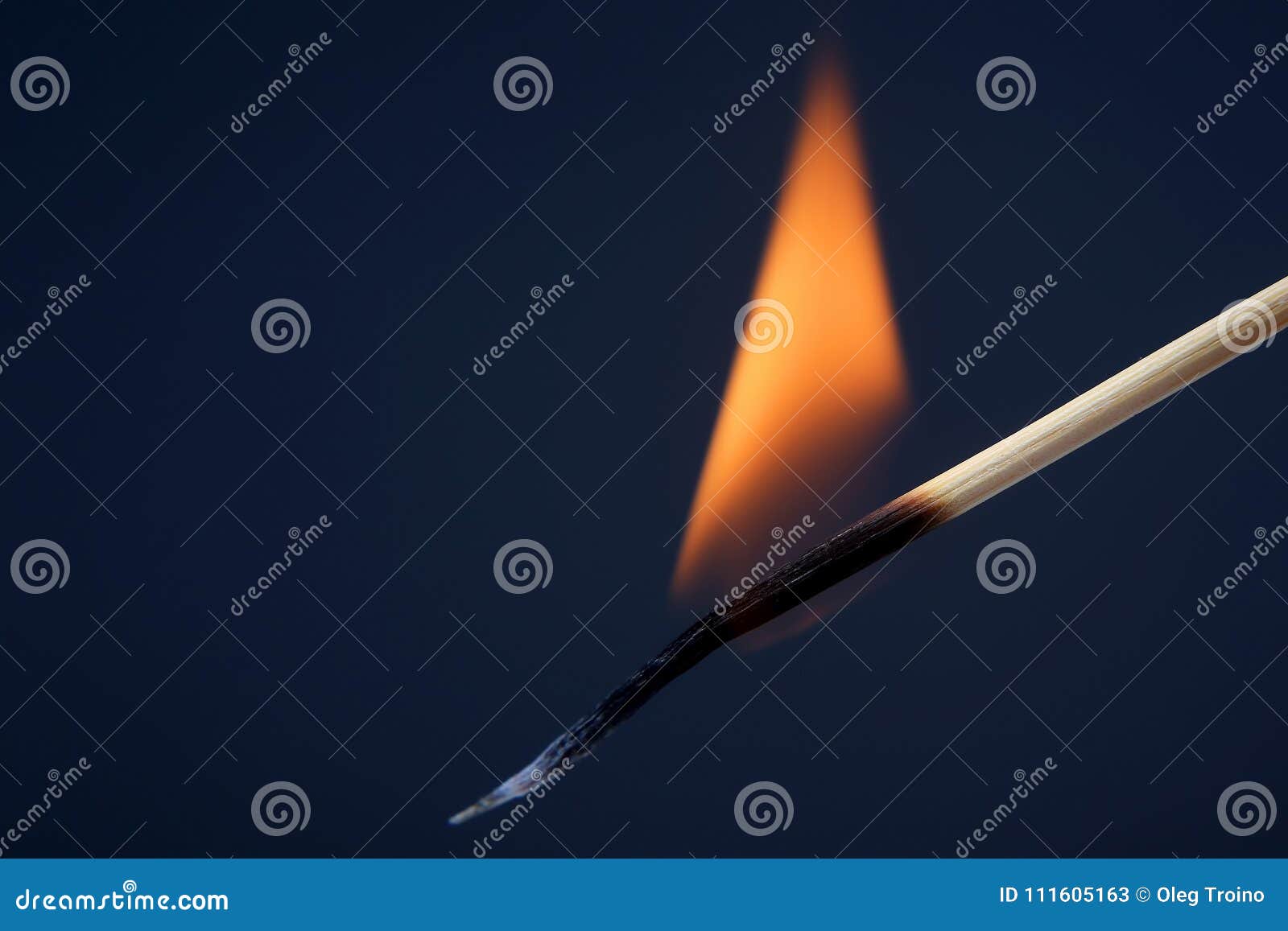 Burning Match on a Dark Blue Background Stock Image - Image of arson ...