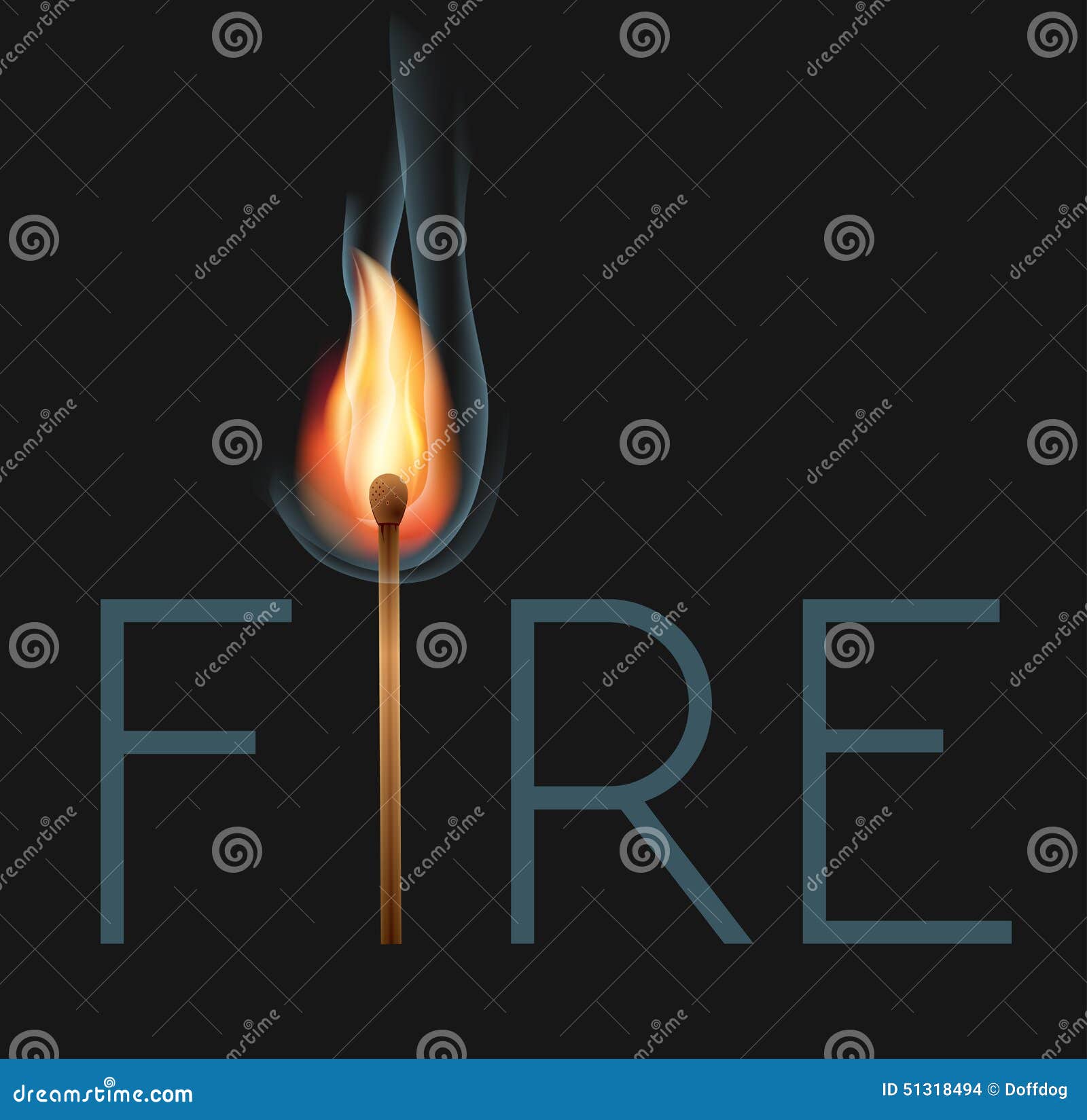 Burning match stock vector. Illustration of explosion - 51318494