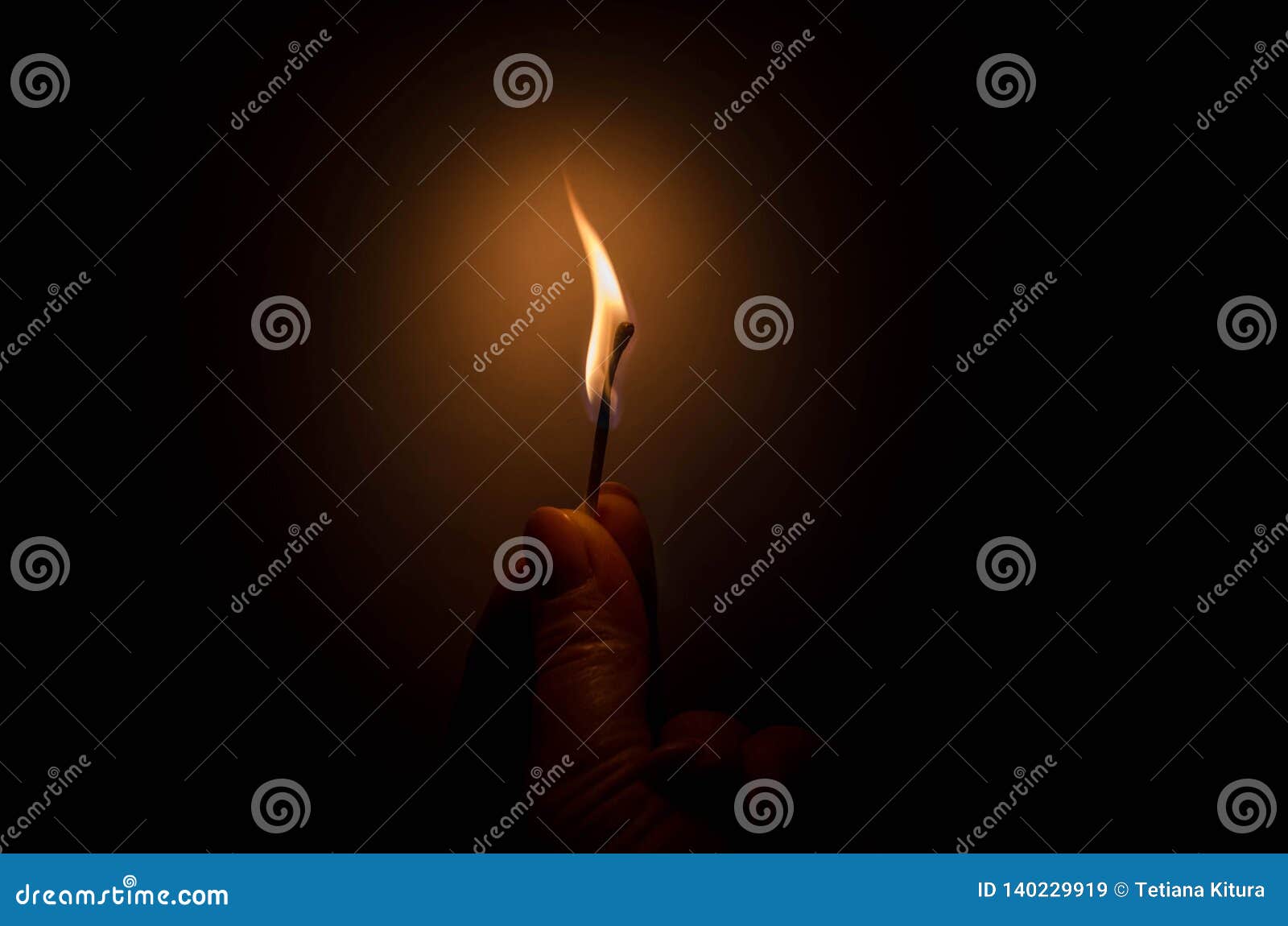 Lit Match In Hand. A Lit Match On A White Background. Lighted Match In ...