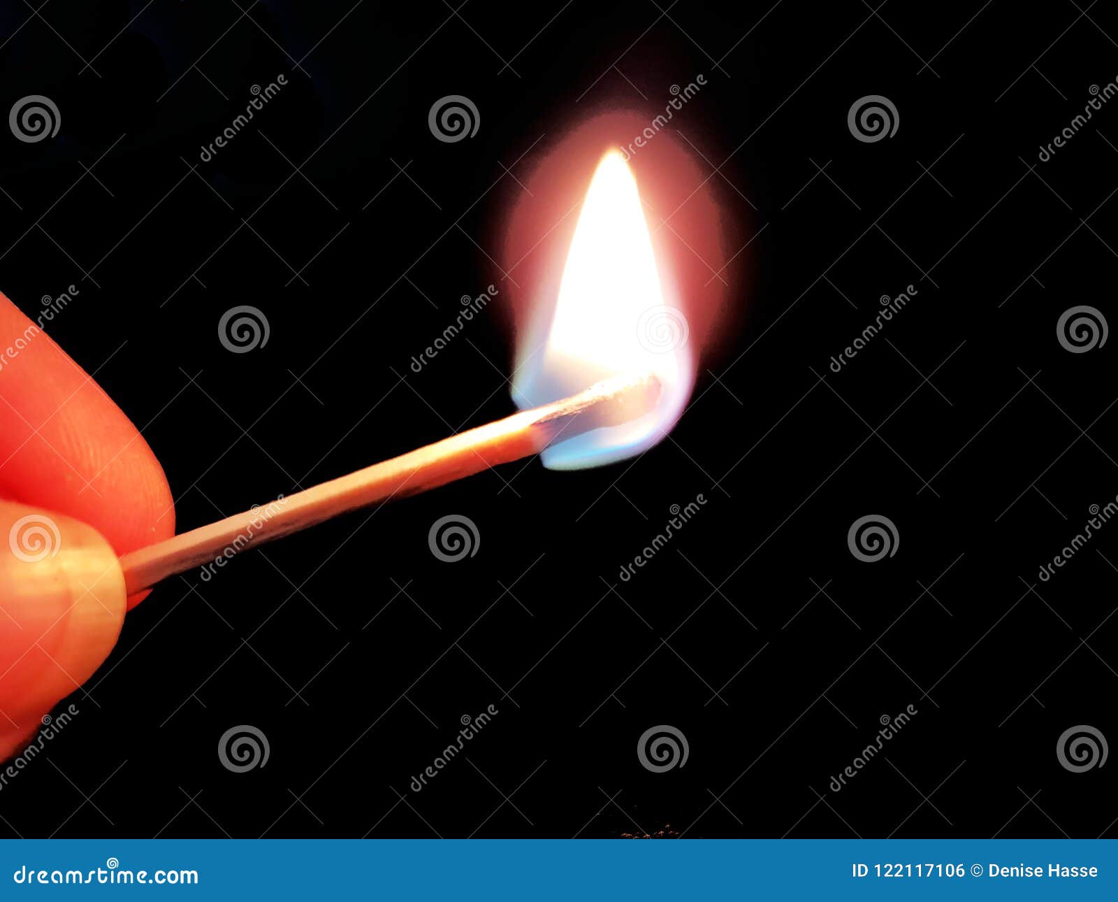 Lit Match In Hand. A Lit Match On A White Background. Lighted Match In ...
